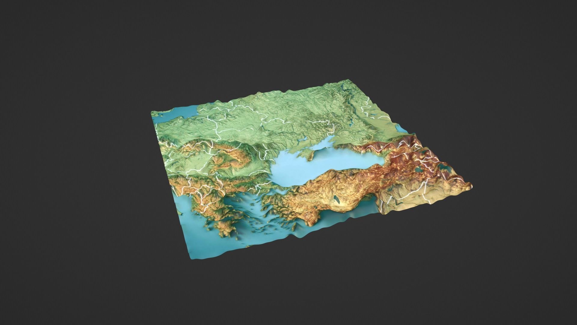 3D model Ukraine Black Sea Map Topography VR / AR / low-poly | CGTrader