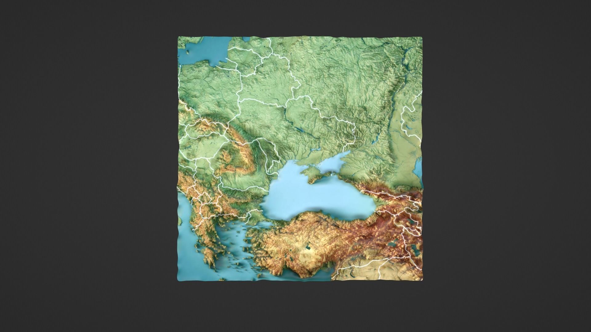 3D model Ukraine Black Sea Map Topography VR / AR / low-poly | CGTrader