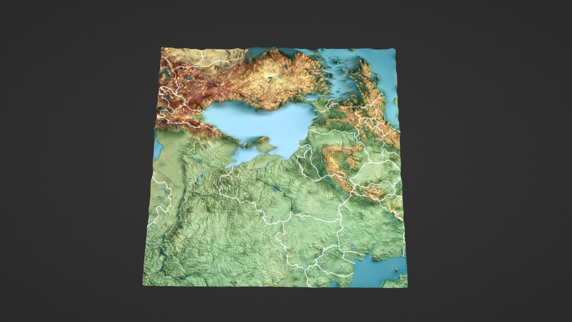 3D model Ukraine Black Sea Map Topography VR / AR / low-poly | CGTrader