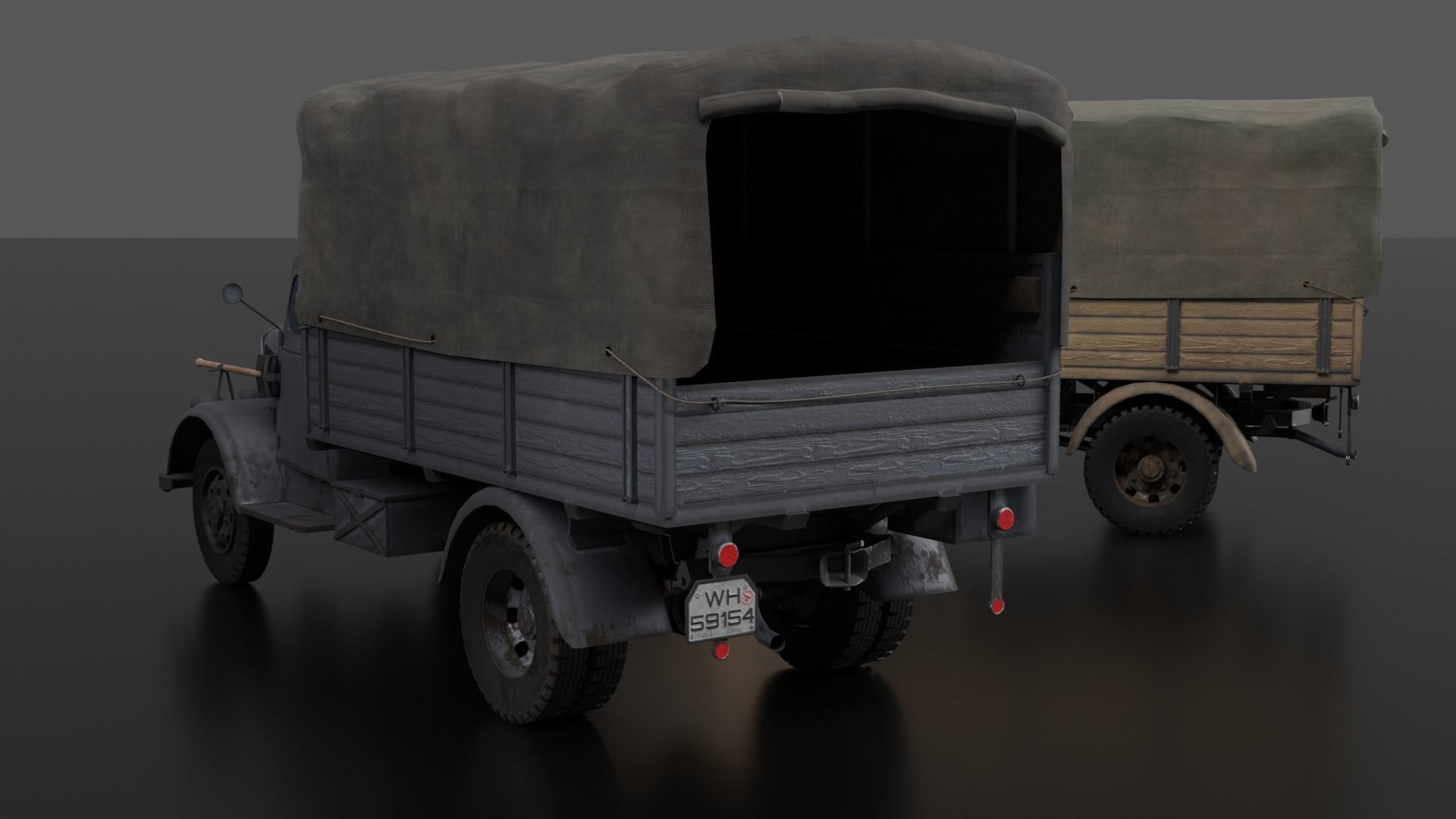 3D model Opel Blitz WWII - Rigged with interior VR / AR / low-poly ...