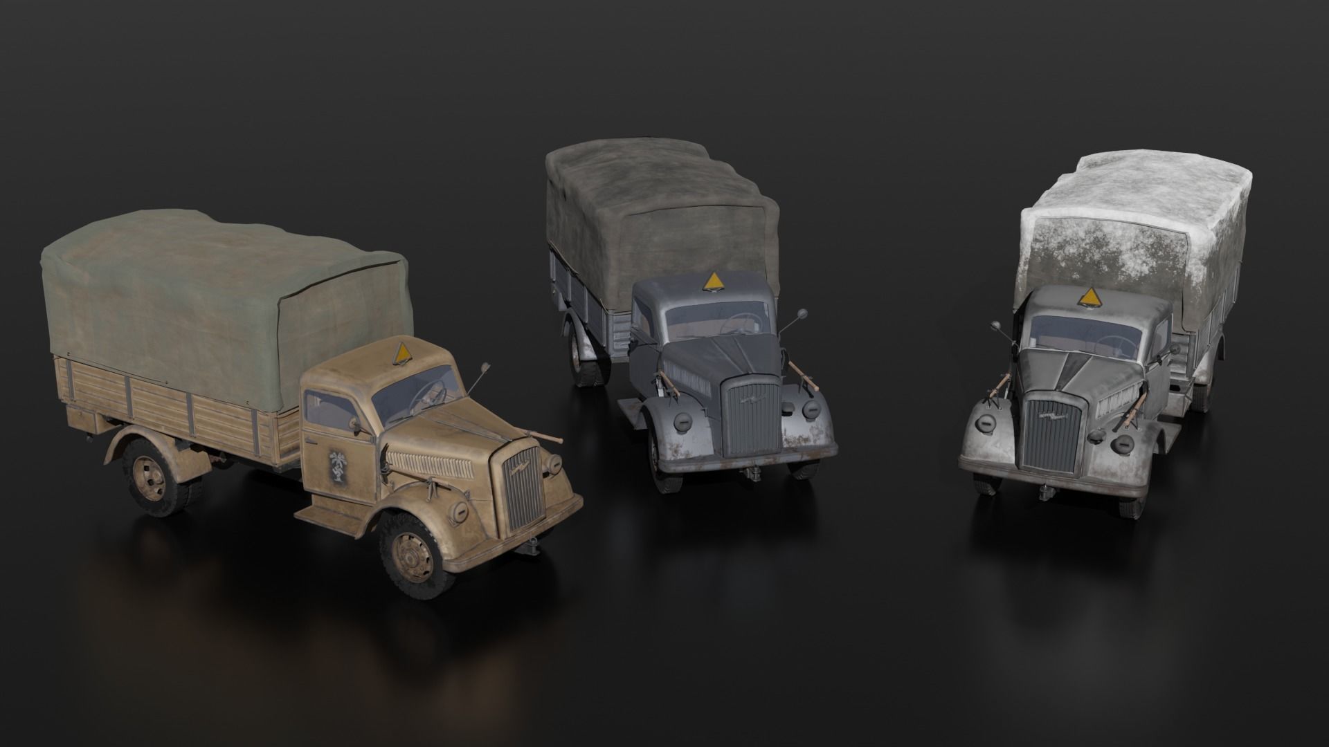 3D model Opel Blitz WWII - Rigged with interior VR / AR / low-poly ...