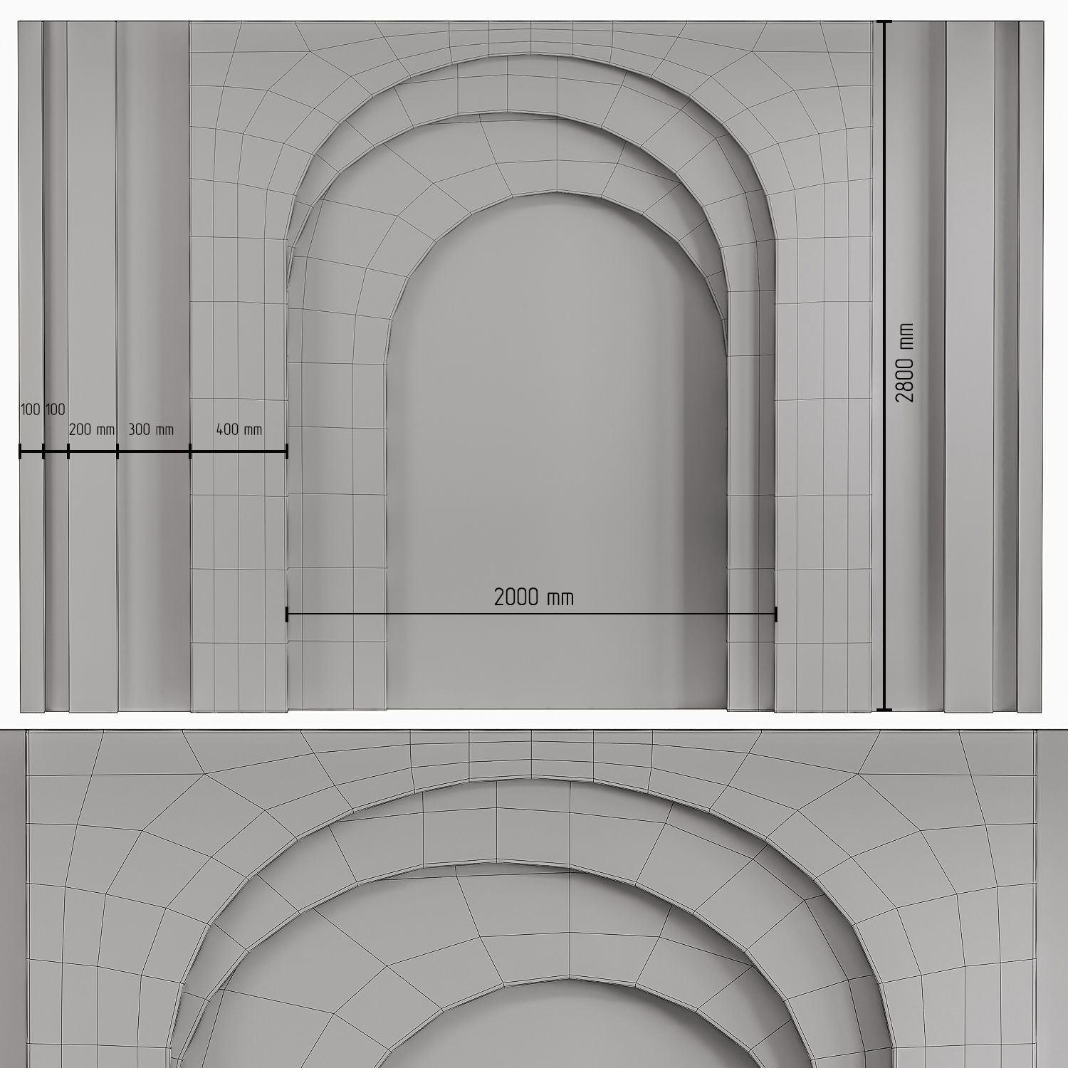60 Wall Panel Arc 3D model | CGTrader