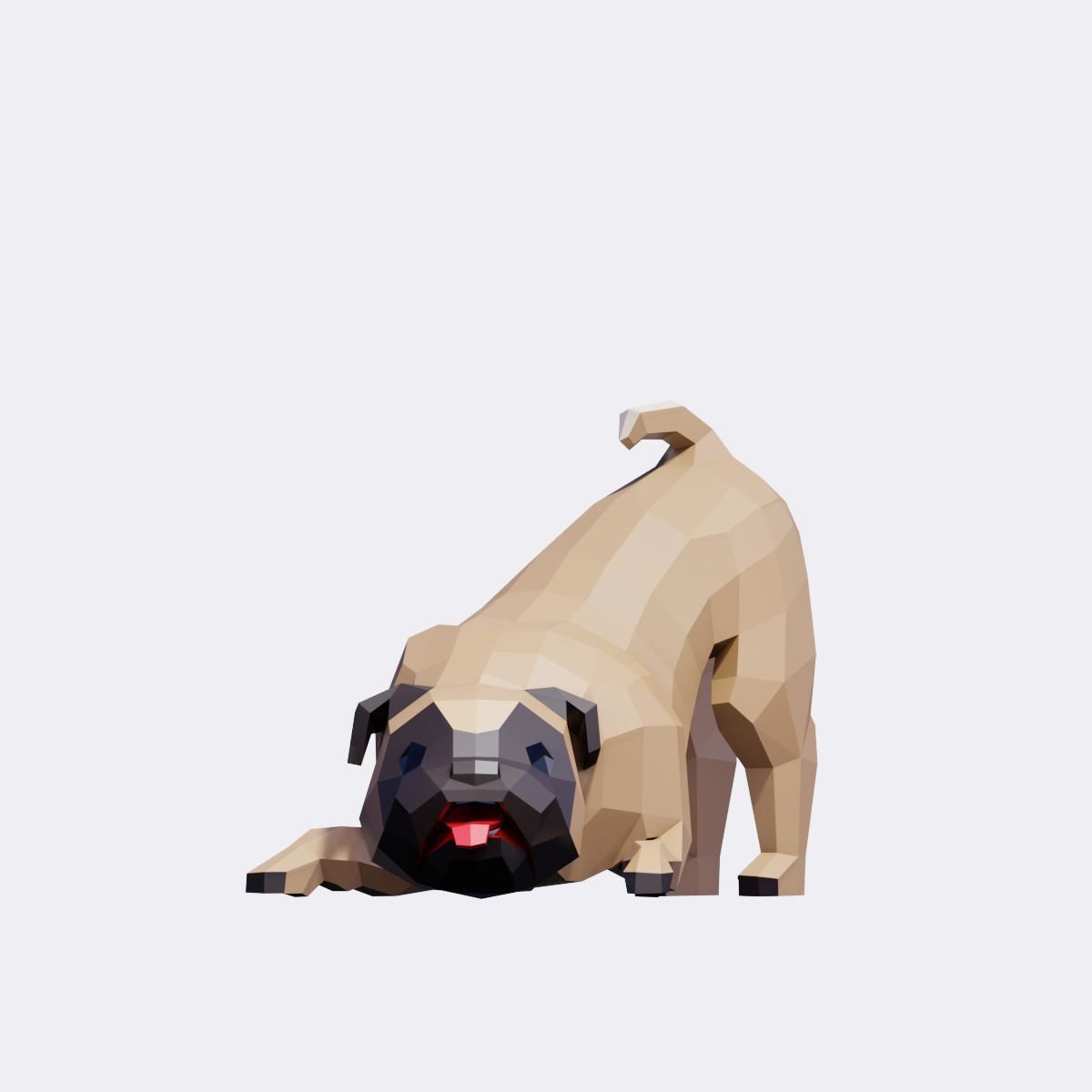 3D model Low Poly Pug Dog VR / AR / low-poly | CGTrader