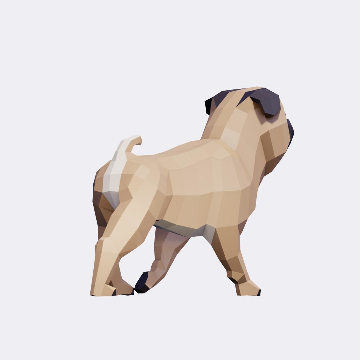 3D model Low Poly Pug Dog VR / AR / low-poly | CGTrader