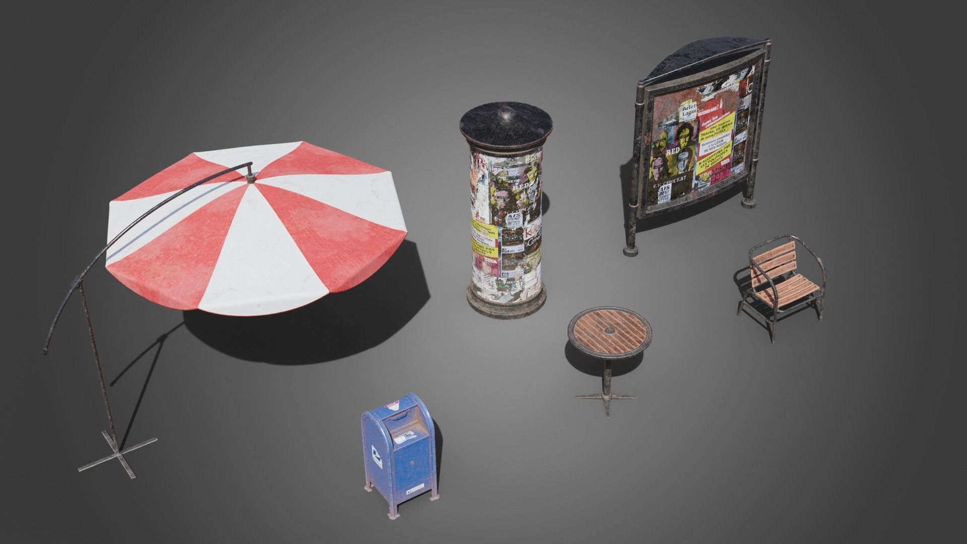 3D model Street props vol 2 VR / AR / low-poly | CGTrader