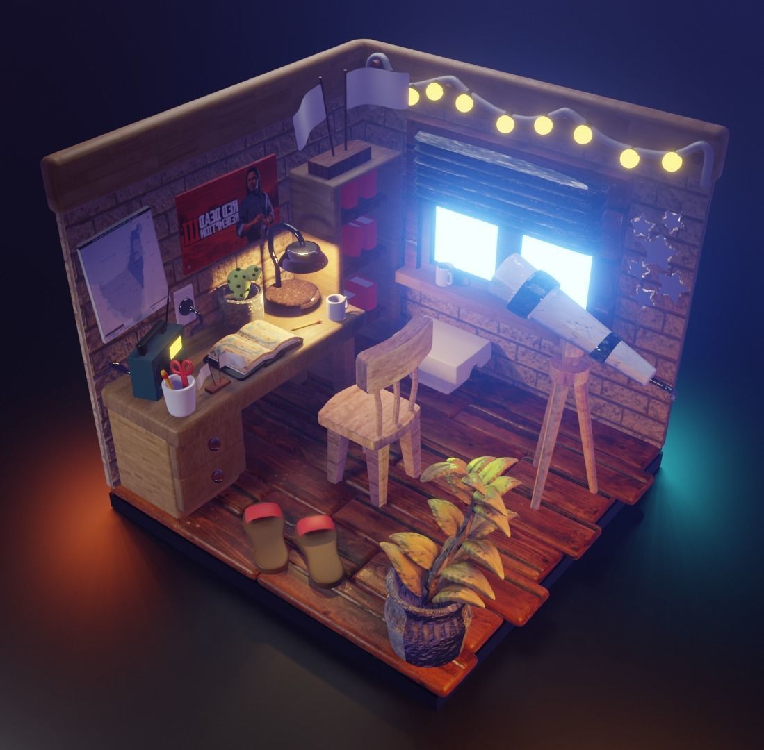 Lo-Fi Room 3D model | CGTrader