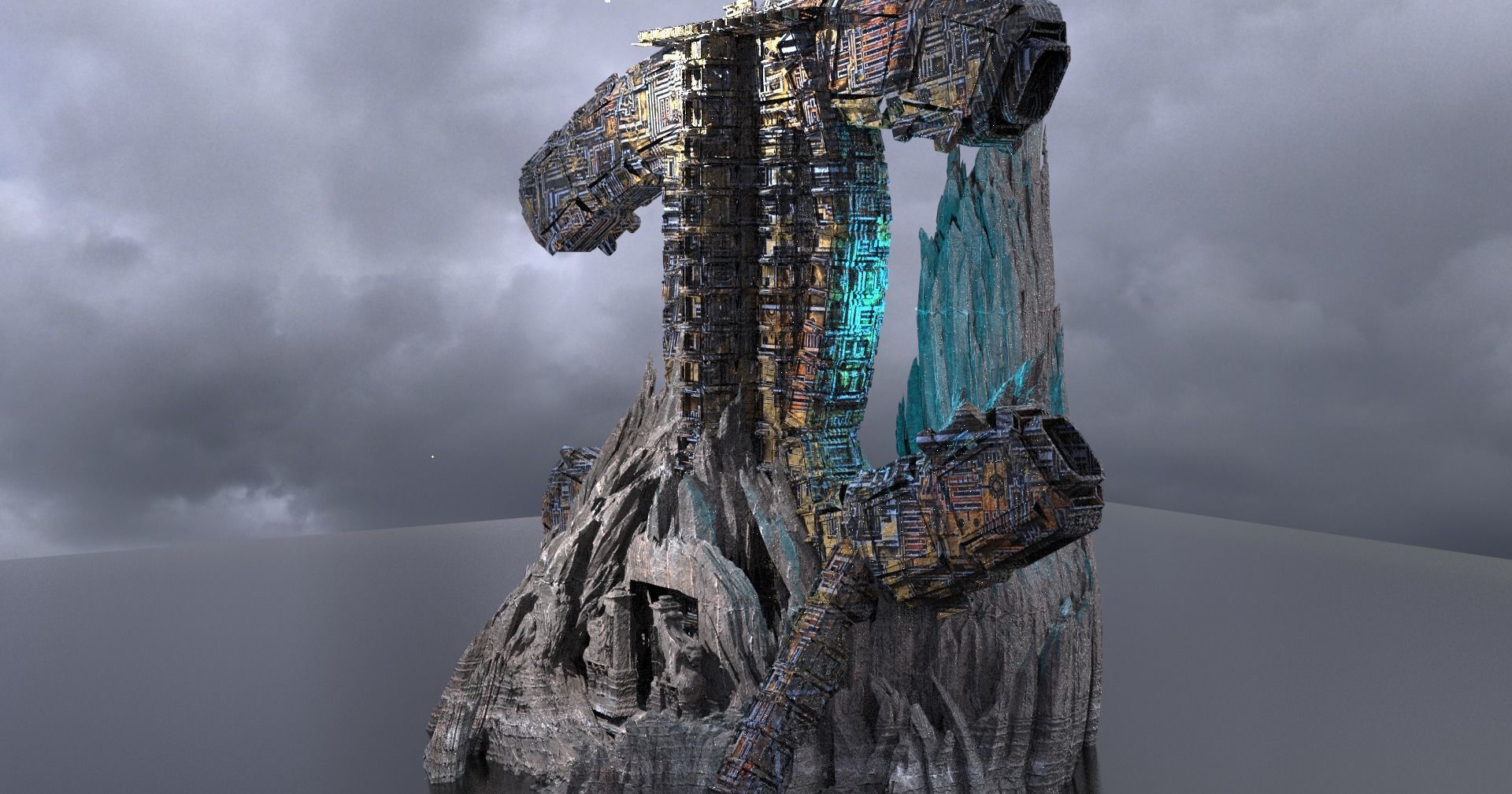 Alien Covenant Ship wreck rocks 3D model | CGTrader