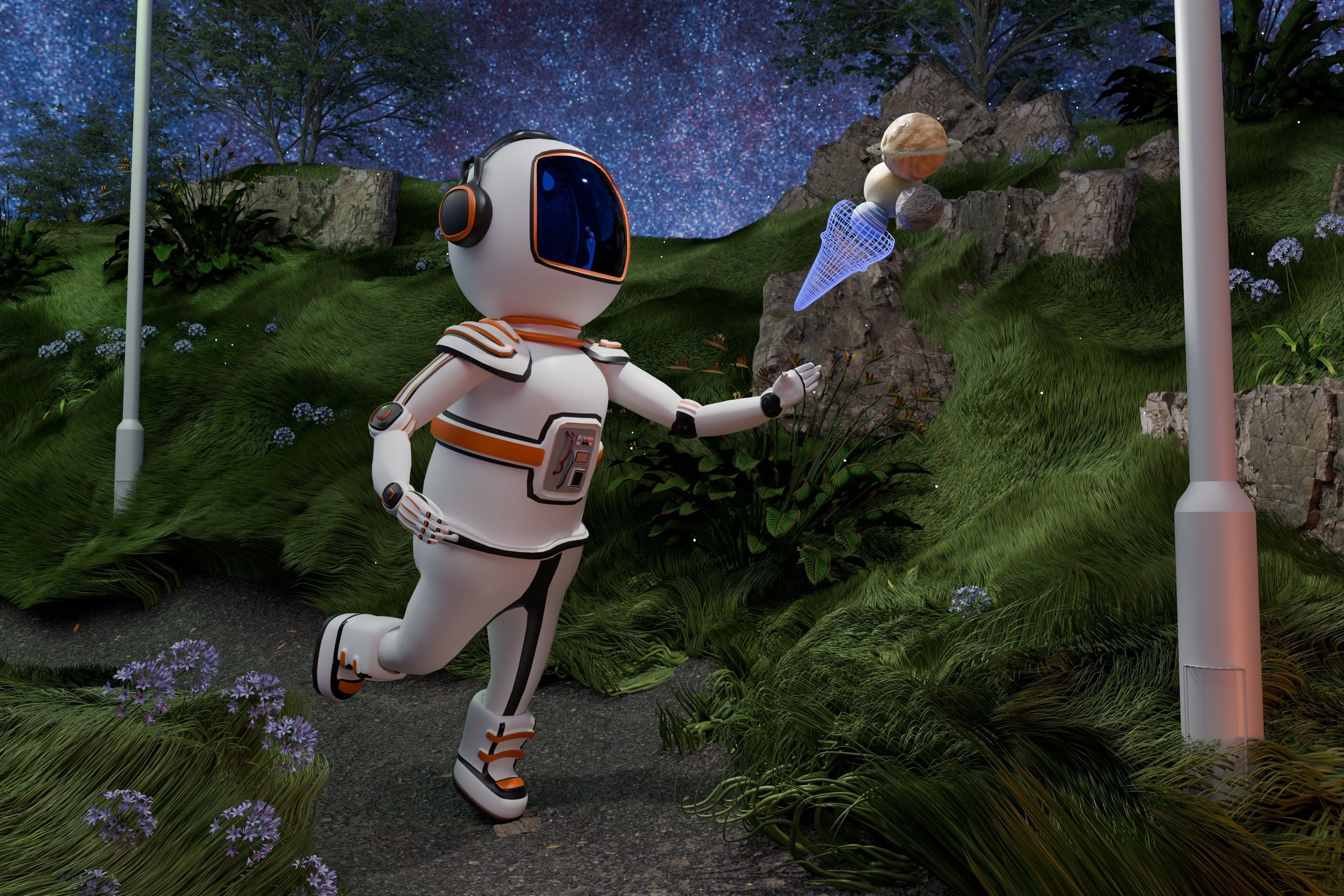 Astronaut free VR / AR / low-poly 3D model rigged | CGTrader