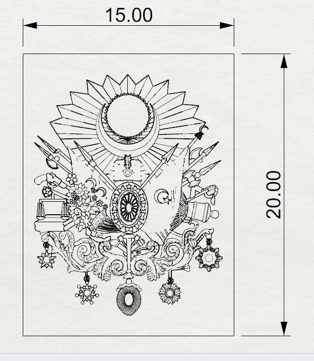 OSMAN coat of arms 3D model 3D printable | CGTrader