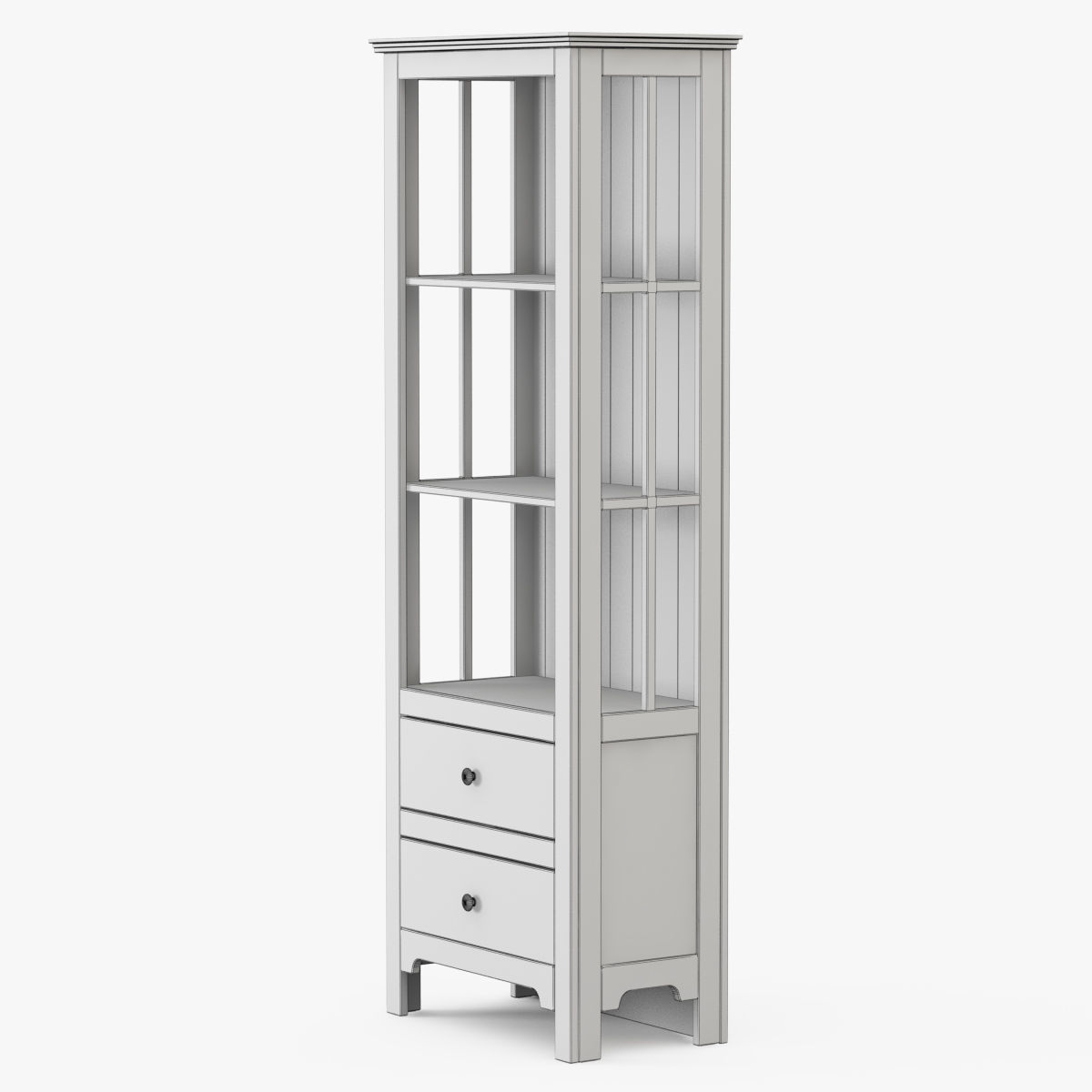 Keefe Bookcase - Black 3D model | CGTrader