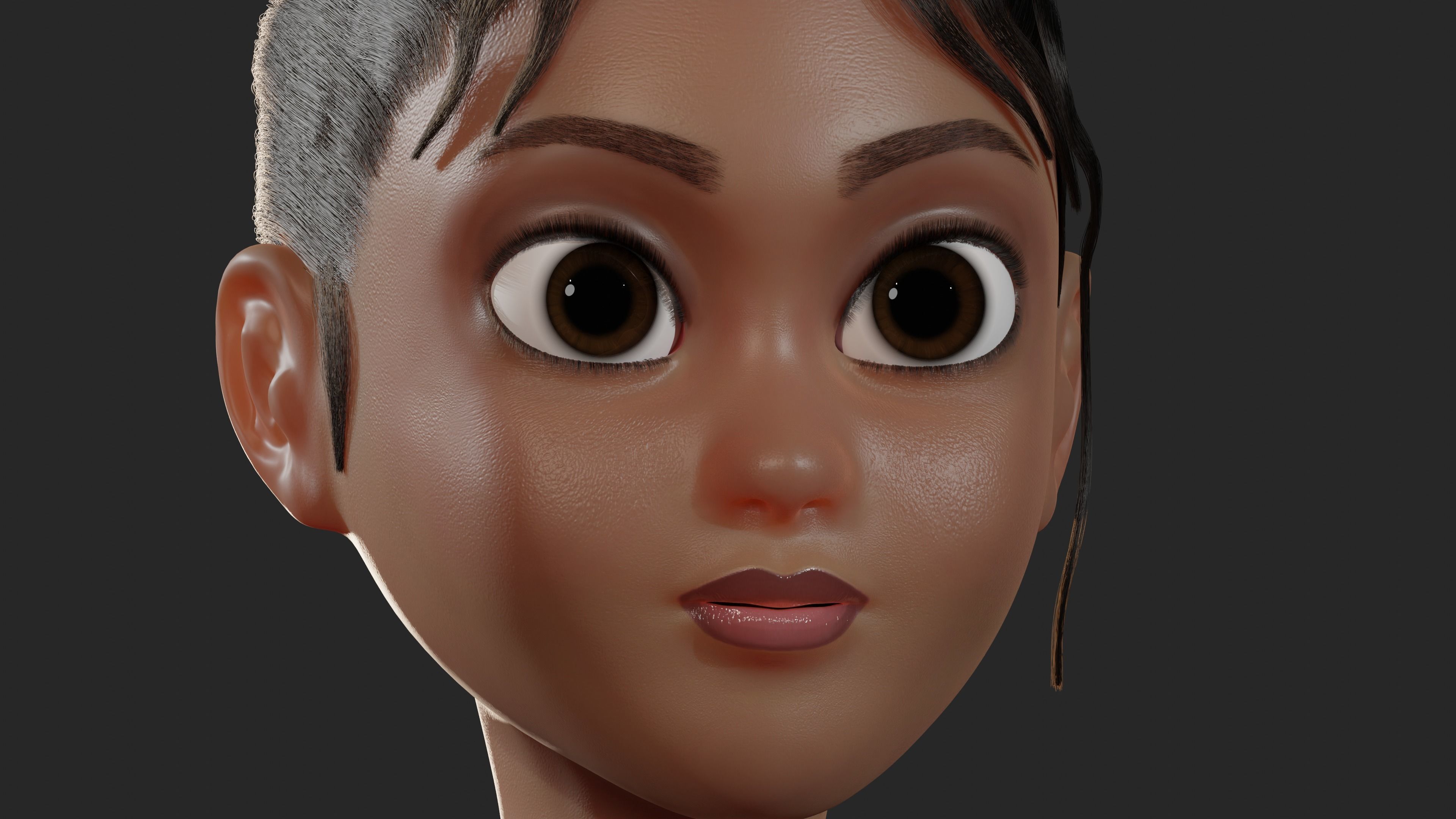 3D model Black Girl Cartoon Character Celia VR / AR / low-poly | CGTrader