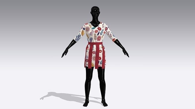 3D model Female Cloth Dress VR / AR / low-poly | CGTrader