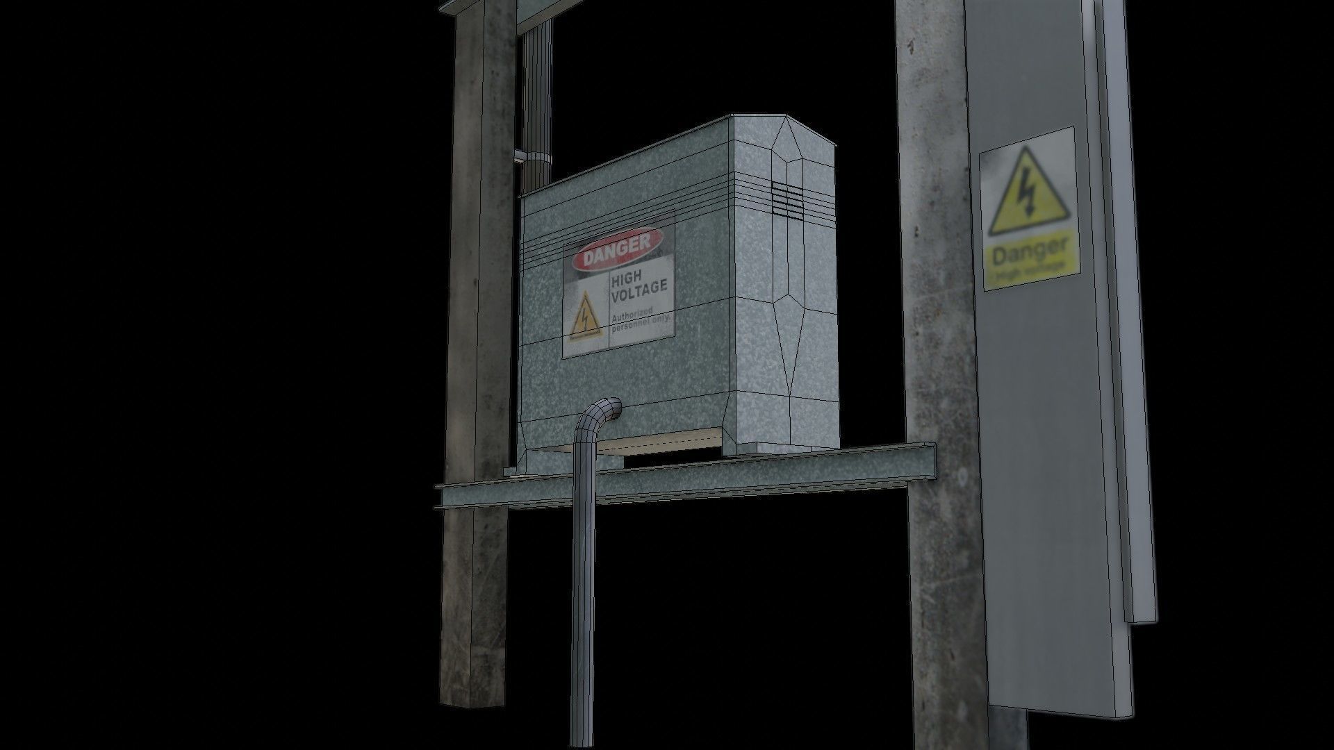 3D model pole-mount transformer VR / AR / low-poly | CGTrader