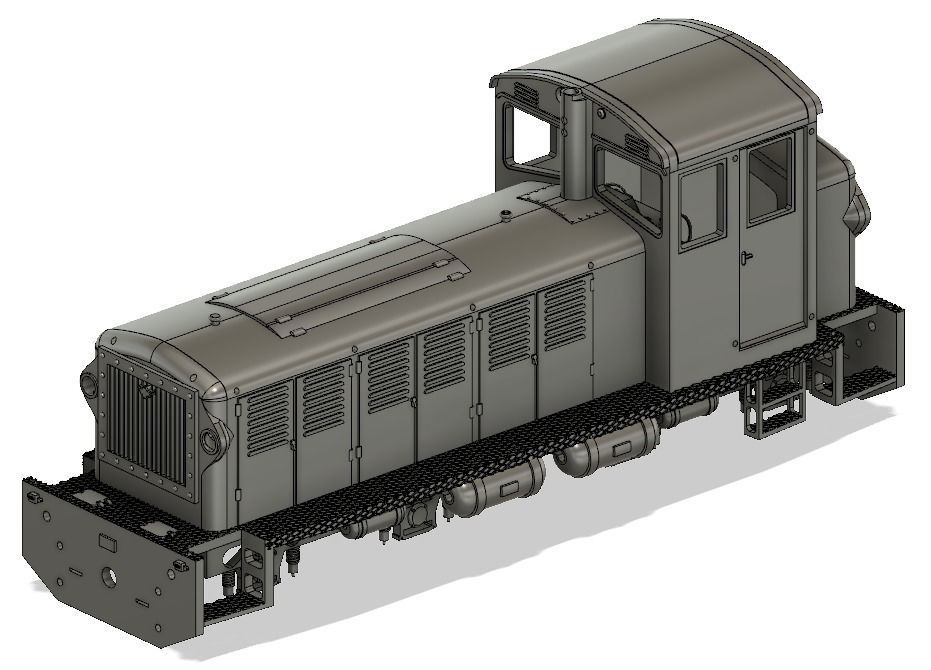 Mk48 narrow gauge diesel locomotive - H0e - 1-87 3D model 3D printable ...