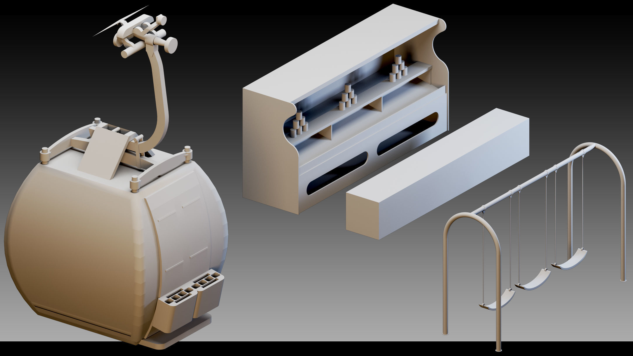 33 Funfair Objects- Vol 01- High detail 3d models 3D model | CGTrader