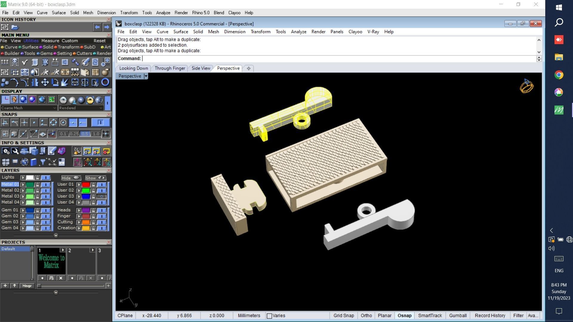 BOX SPRING CLASP LOCK 3D PRINT MODEL 3D model 3D printable | CGTrader