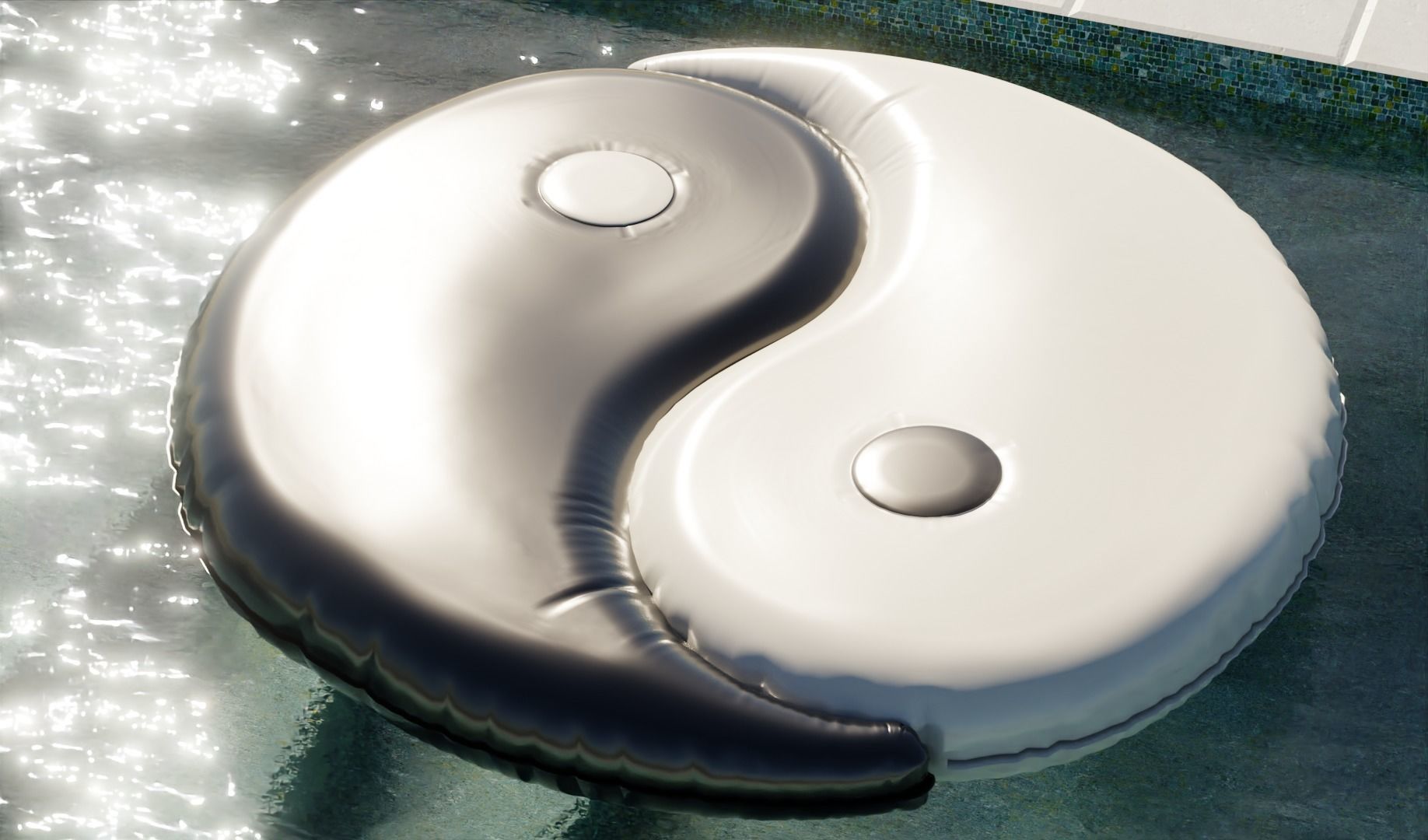 Yin Yang Float and Pool 3D model animated | CGTrader