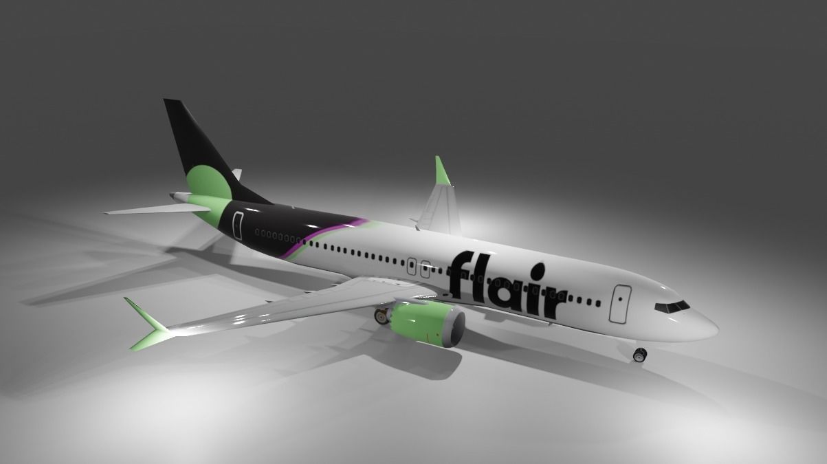 3D model Flair airlines Boeing 737 max 8 3d model with cockpit VR / AR ...