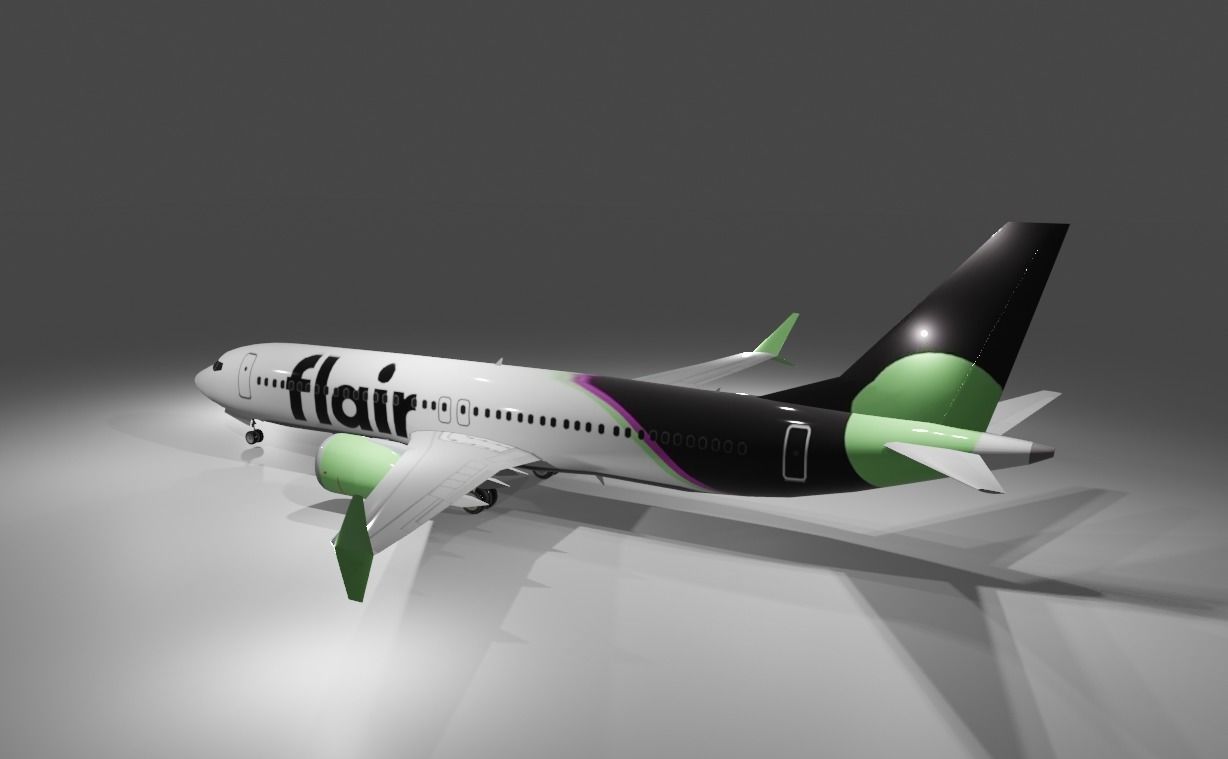 3D model Flair airlines Boeing 737 max 8 3d model with cockpit VR / AR ...