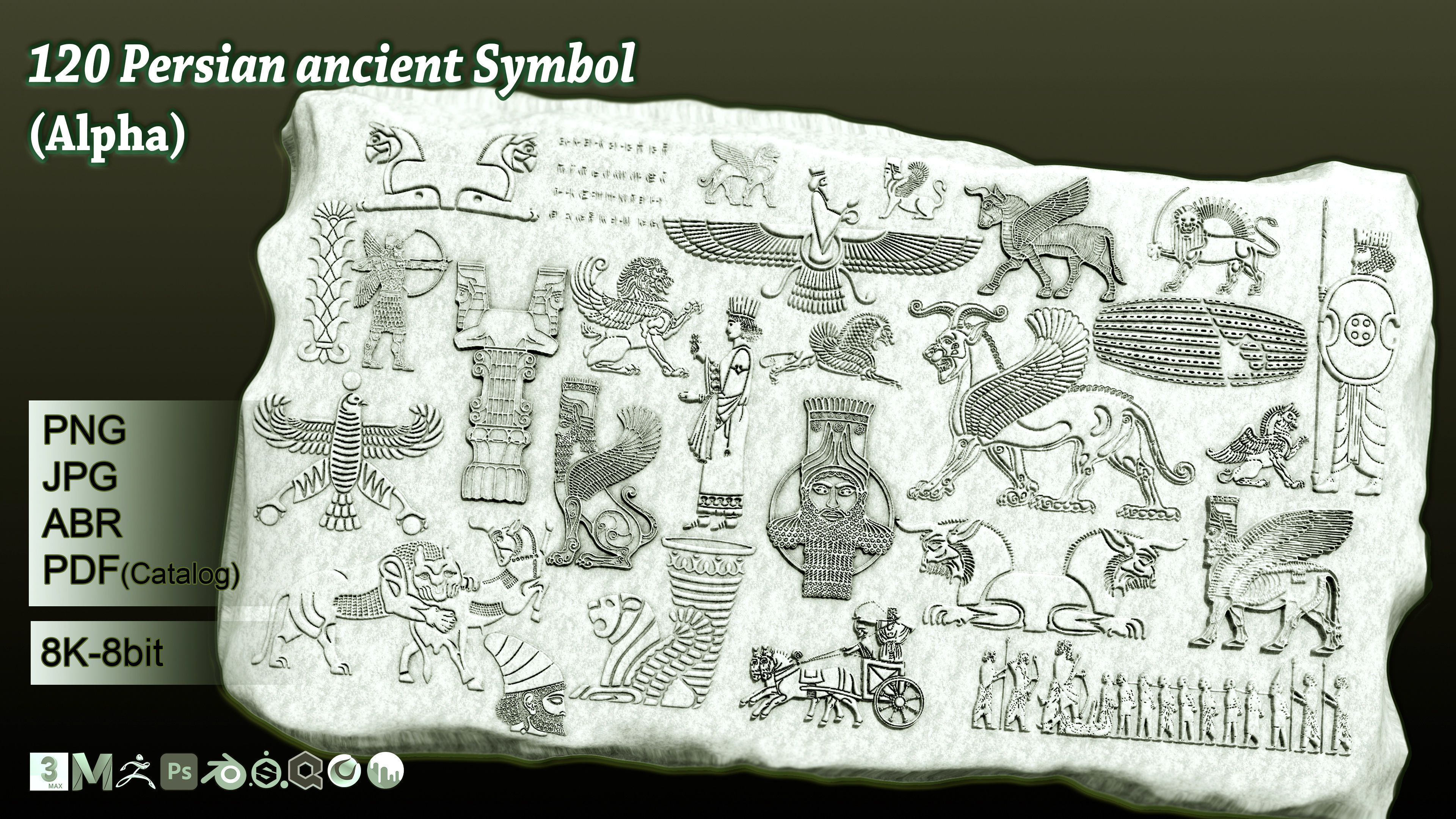 120 Persian ancient symbol Alpha 3D model | CGTrader
