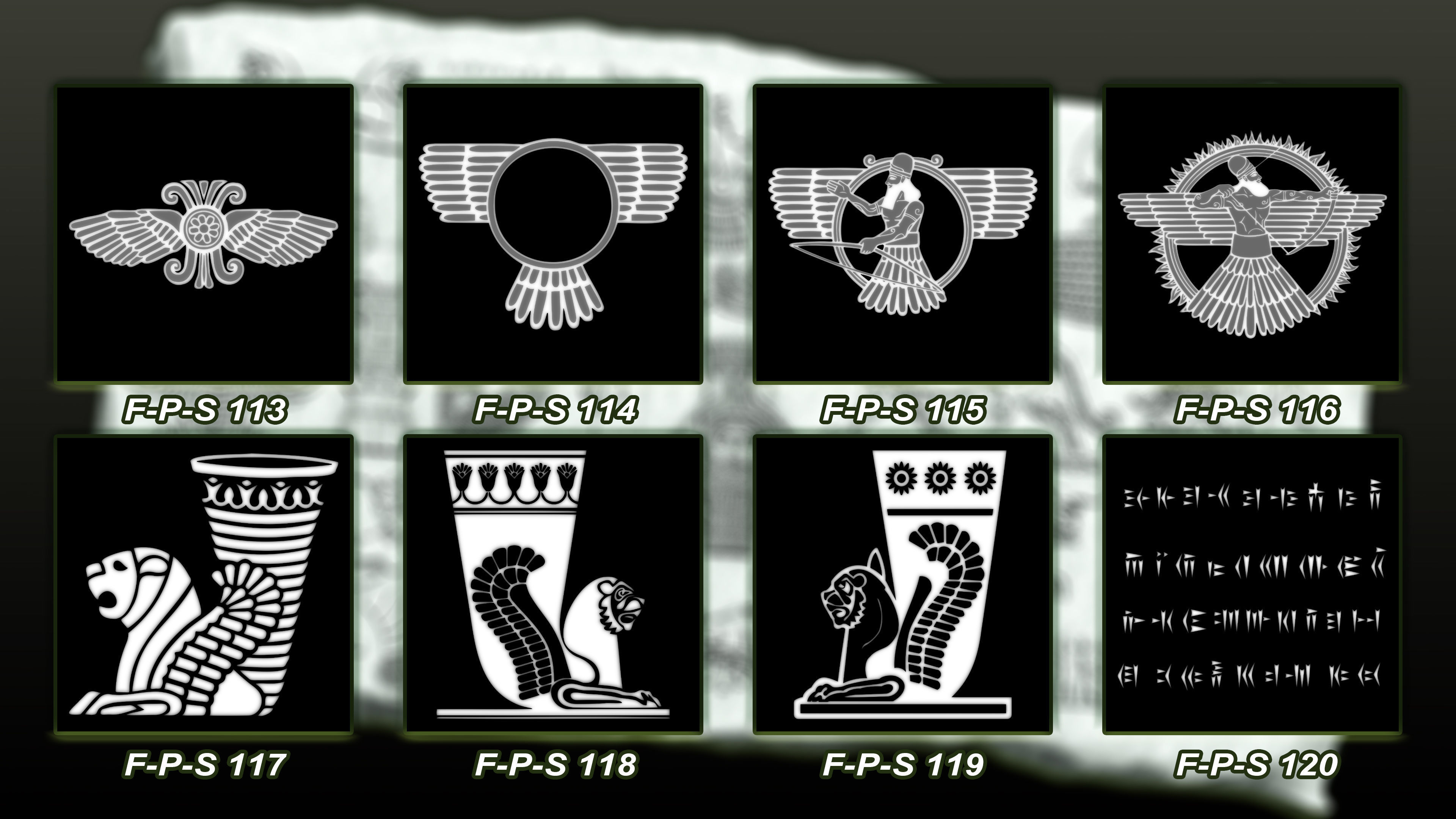 120 Persian ancient symbol Alpha 3D model | CGTrader