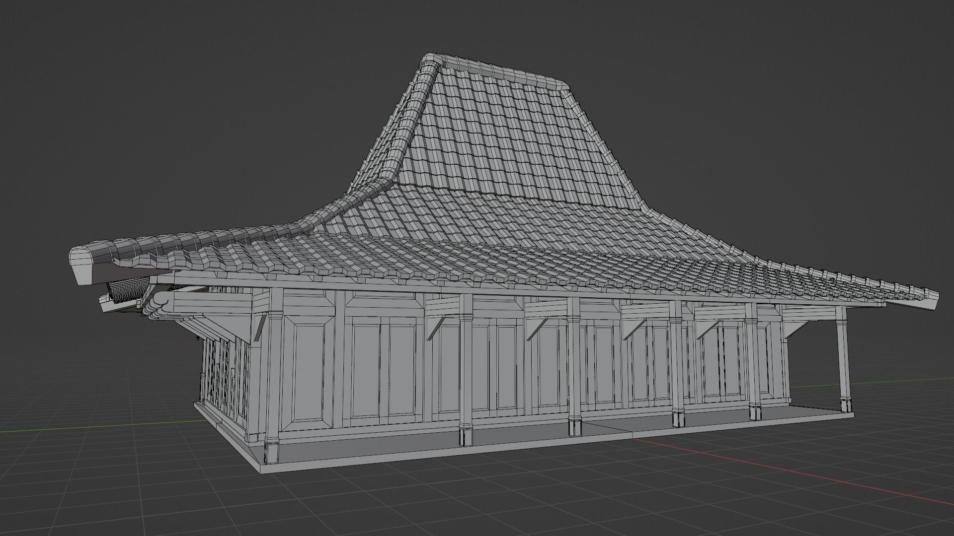 3D model Rumah Joglo Javanese traditional house VR / AR / low-poly ...