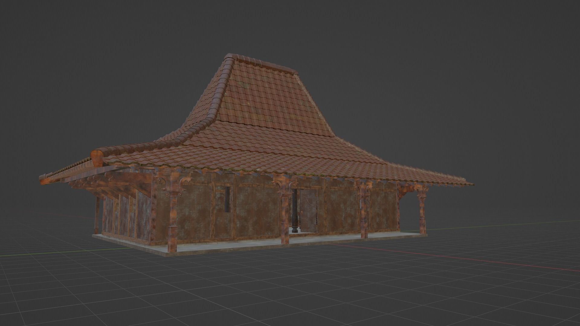 3D model Rumah Joglo Javanese traditional house VR / AR / low-poly ...