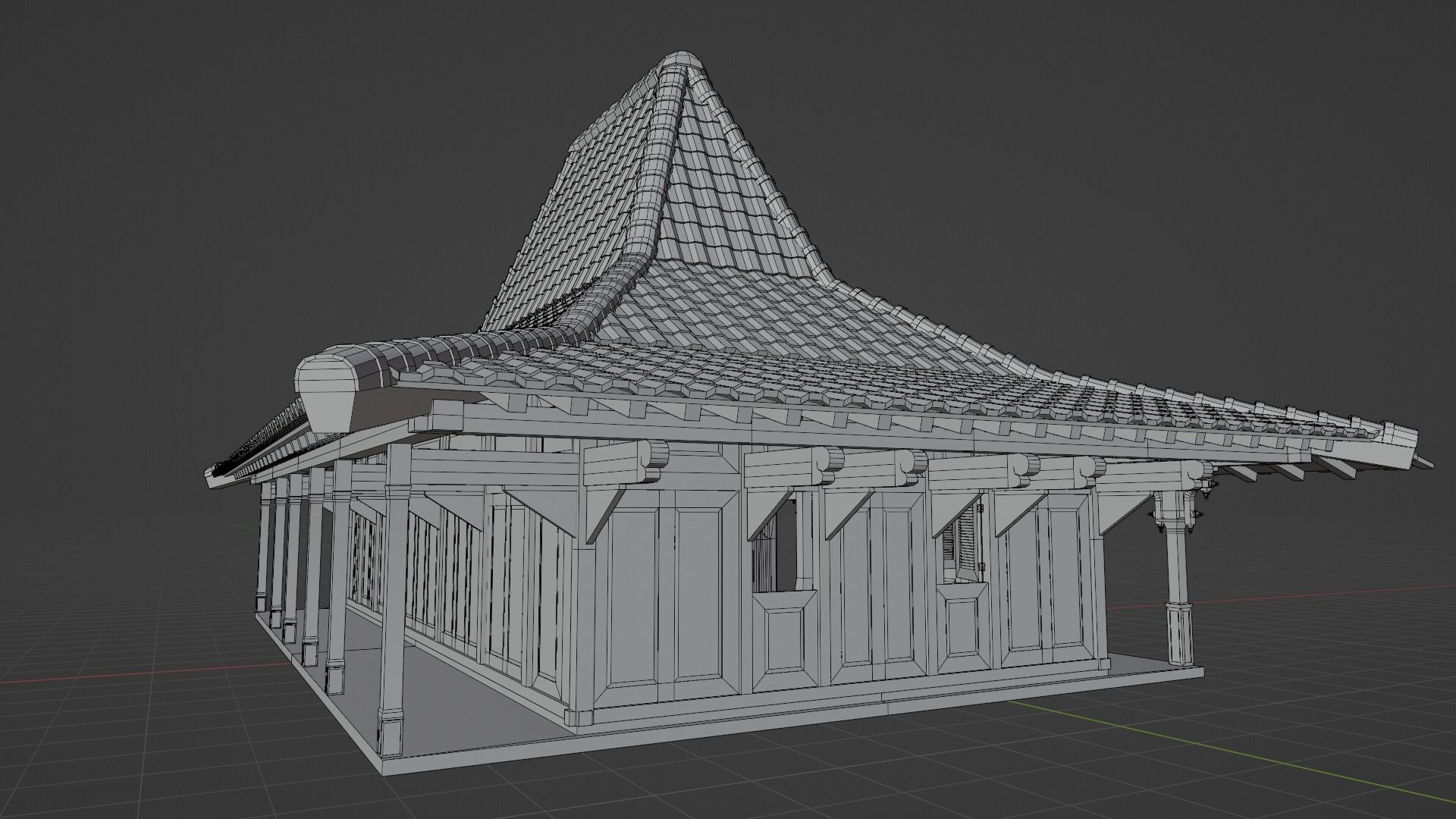 3D model Rumah Joglo Javanese traditional house VR / AR / low-poly ...