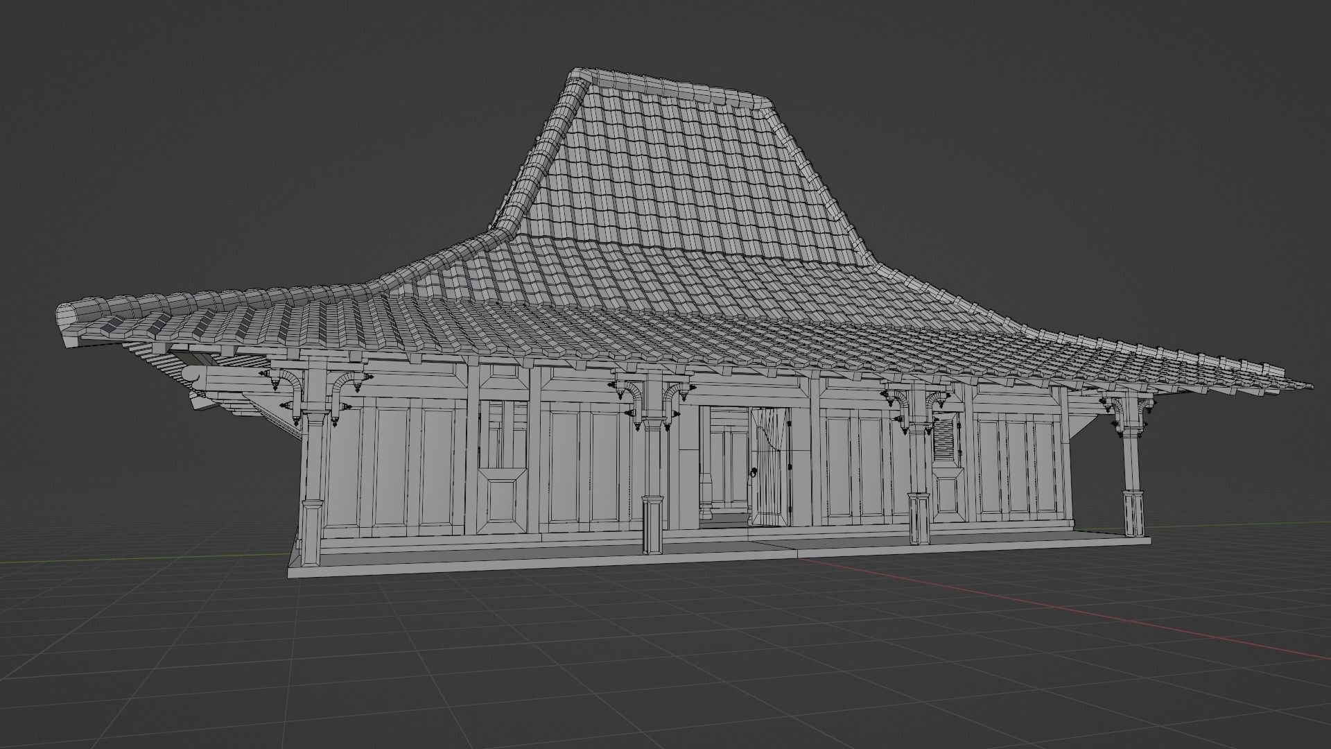 3D model Rumah Joglo Javanese traditional house VR / AR / low-poly ...