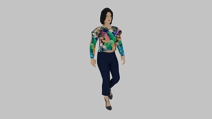 3D model Woman Walking Animation VR / AR / low-poly | CGTrader