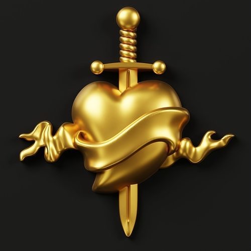 Heart Sword Dagger 3D model 3D printable | CGTrader