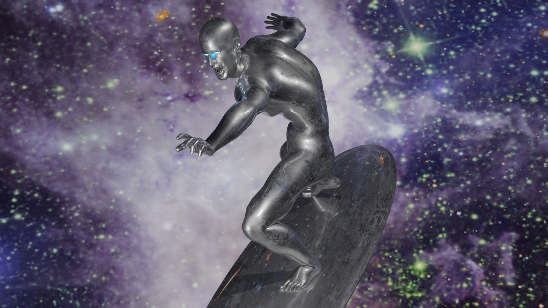 Silver Surfer free VR / AR / low-poly 3D model | CGTrader