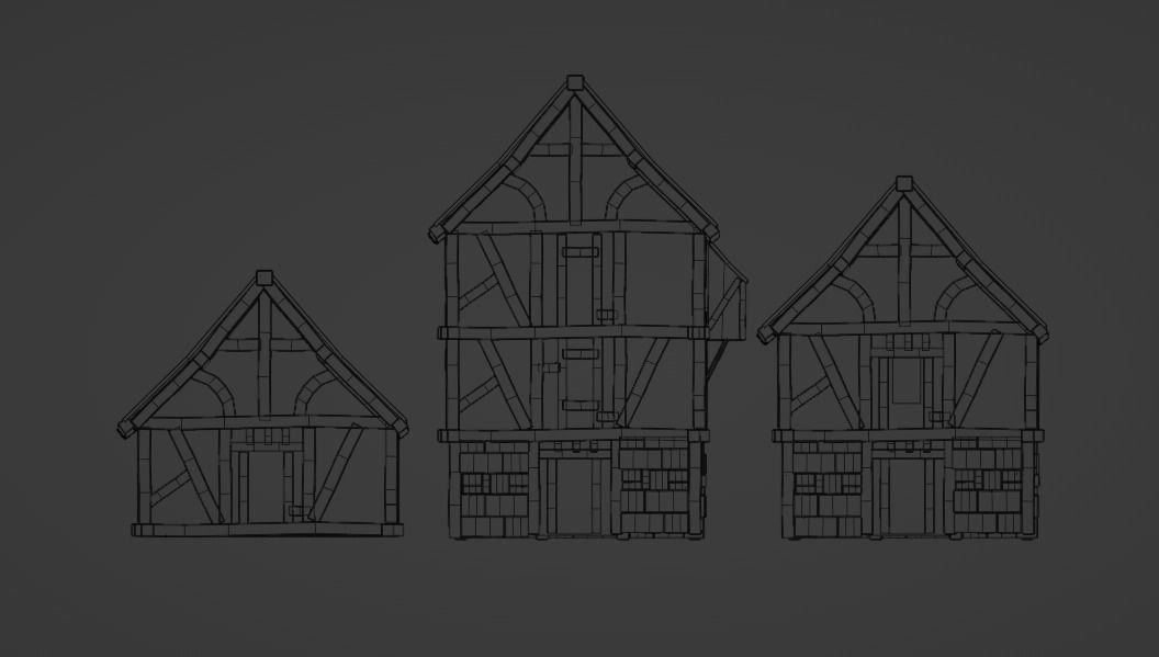Medieval House Collection Low Poly free VR / AR / low-poly 3D model ...