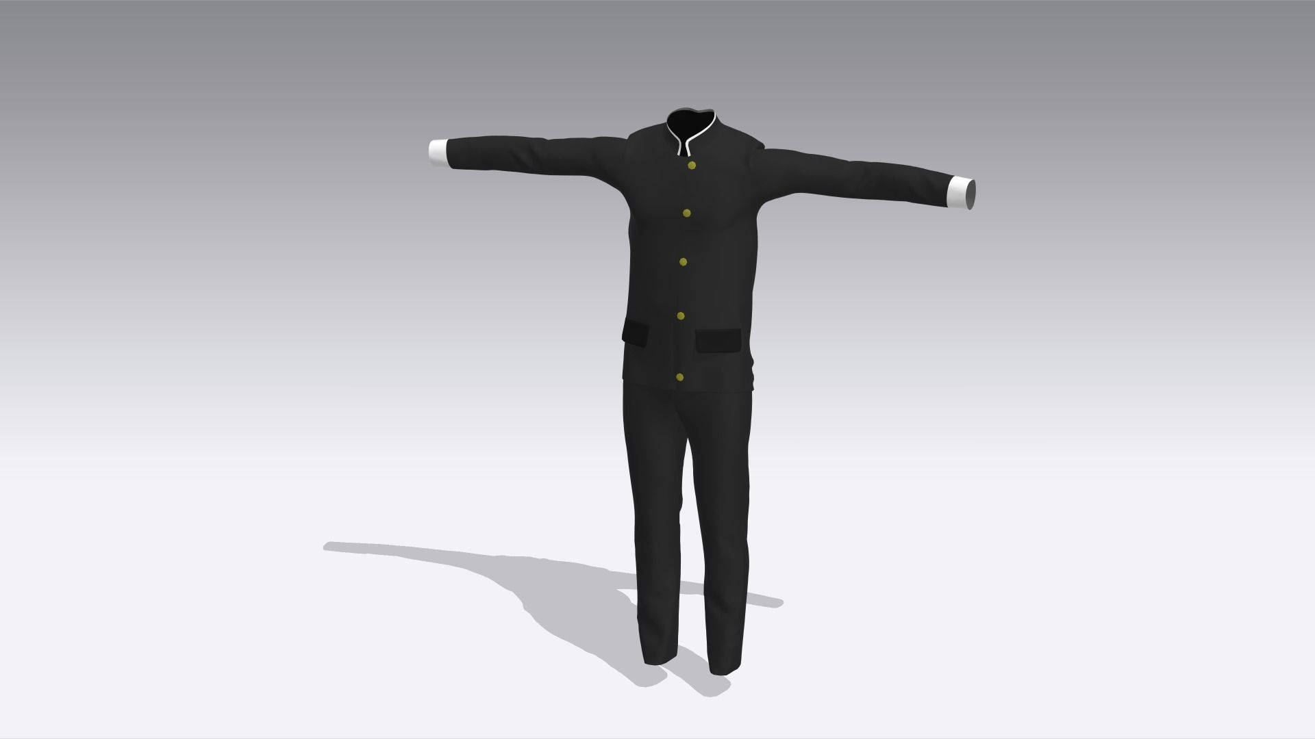 3D model Gakuran School Uniform VR / AR / low-poly | CGTrader