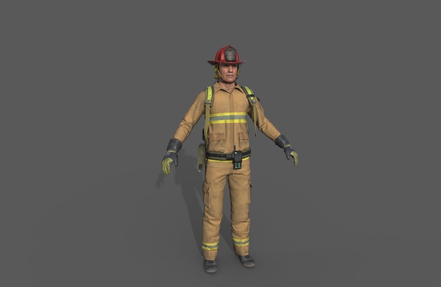 High-Quality Fireman 3D Model for Realistic Simulations Texture ...