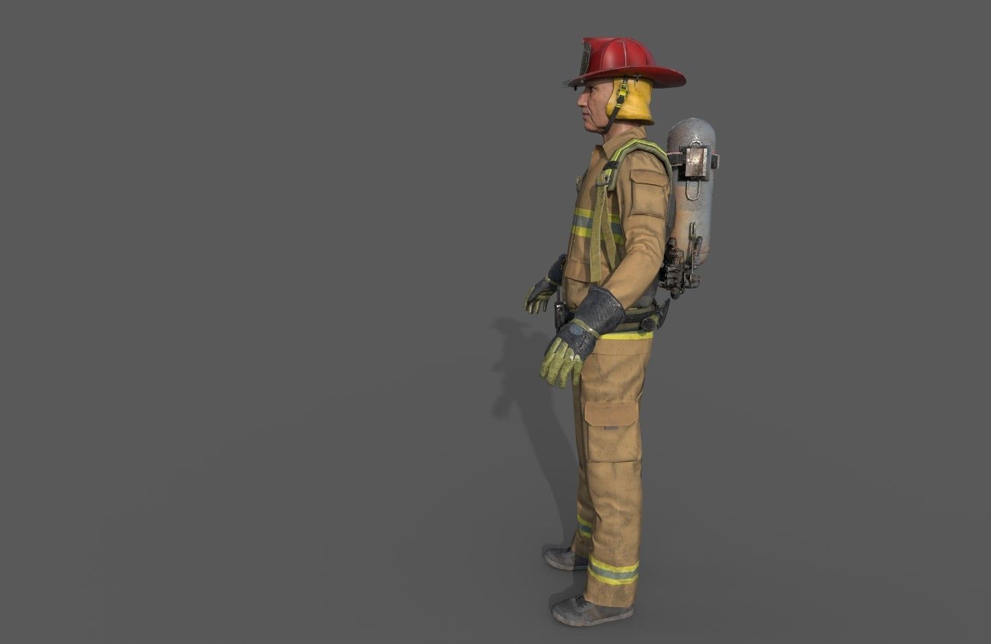 High-Quality Fireman 3D Model for Realistic Simulations Texture ...