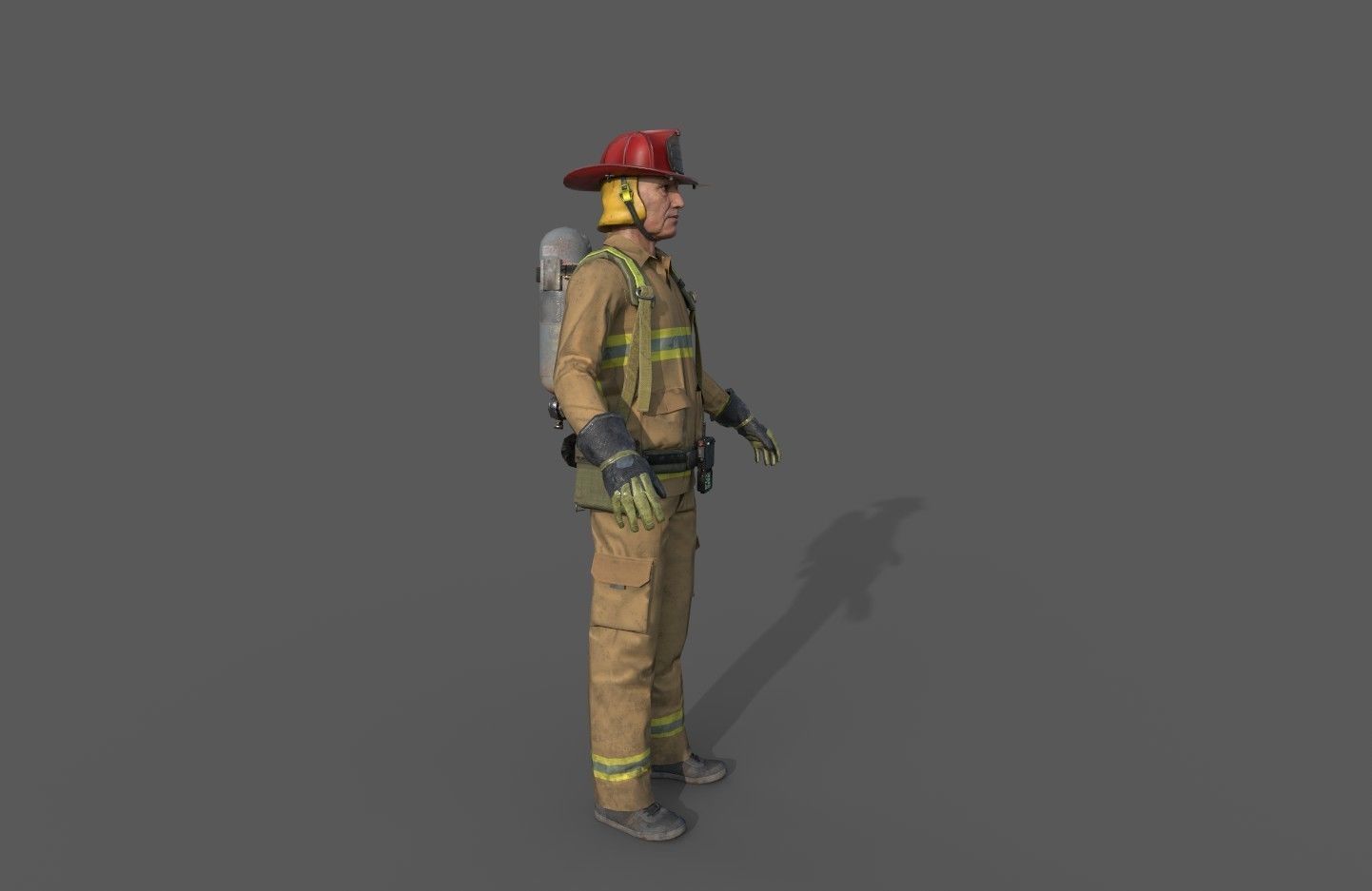 High-Quality Fireman 3D Model for Realistic Simulations Texture ...