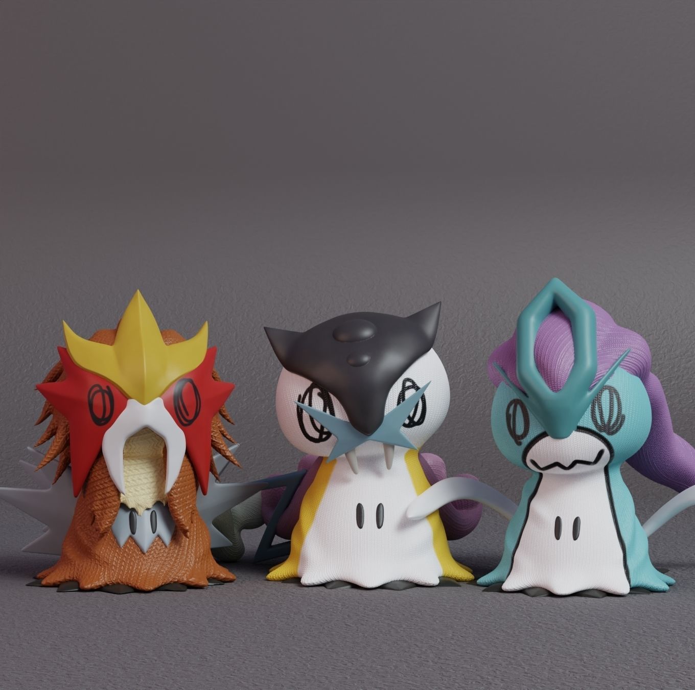Pokemon - Mimikyu Raikou Entei and Suicune 3D model 3D printable | CGTrader
