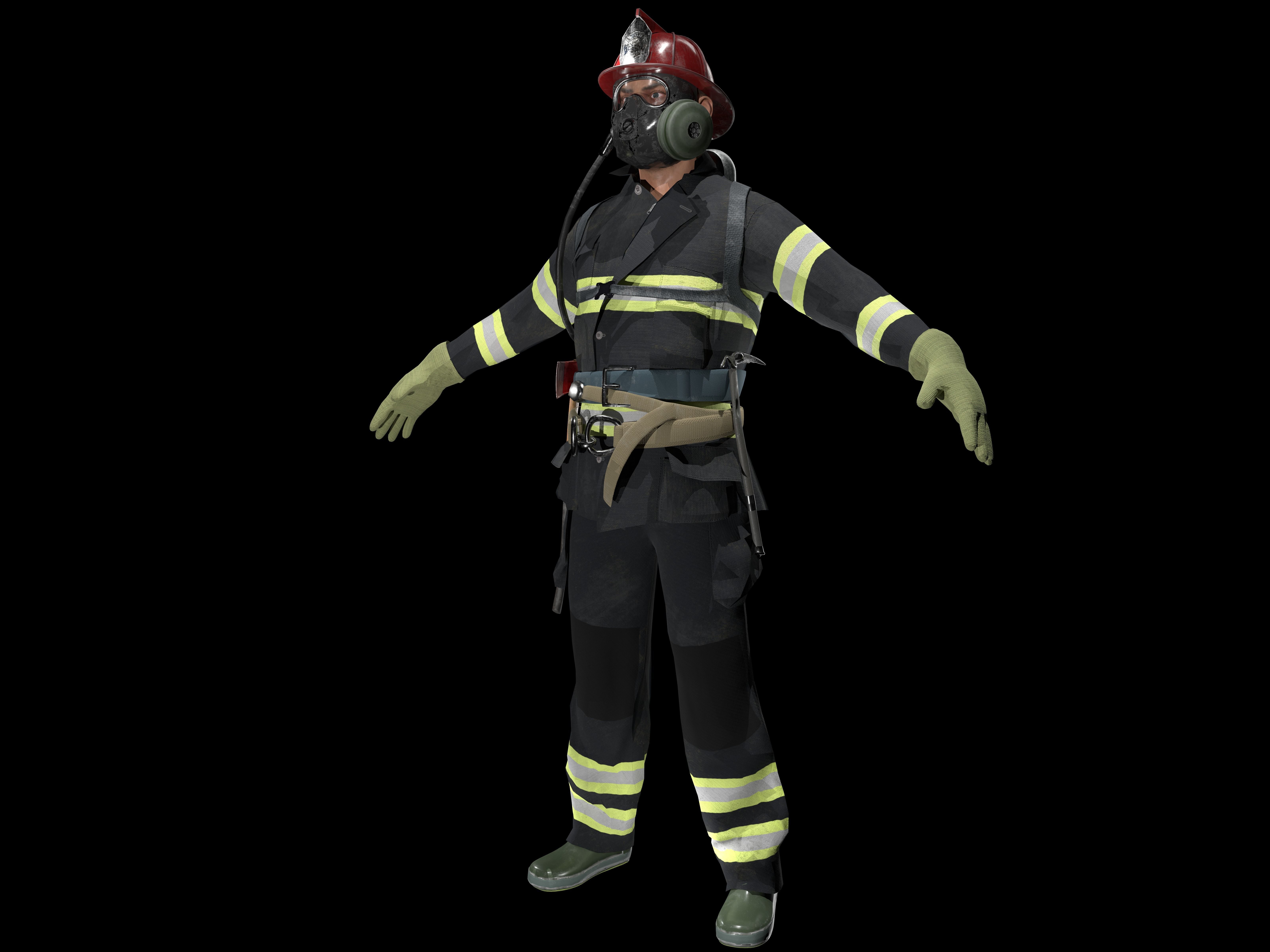 Realistic Fireman 3D Model for Immersive Simulations 3D model animated ...