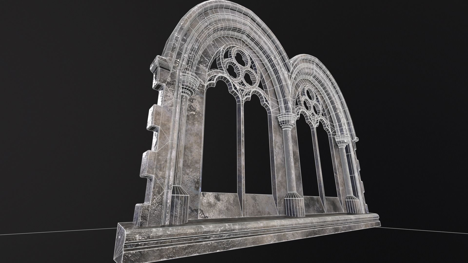 3D model Gothic Modular Window VR / AR / low-poly | CGTrader