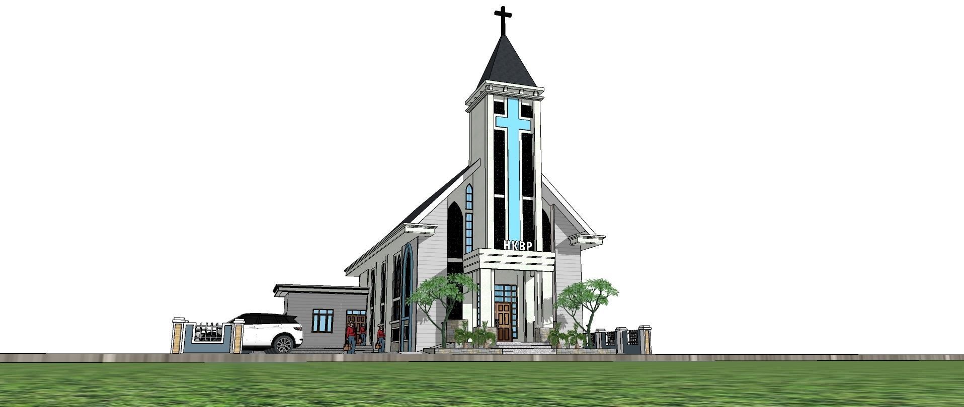 desain gereja 3D model | CGTrader