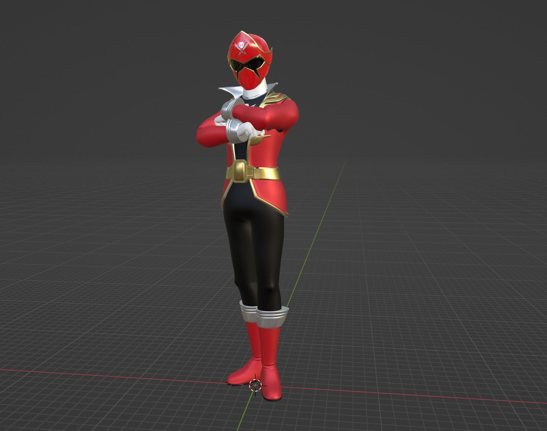 Red Pirate Ranger - Power Rangers Pirates 3D model rigged | CGTrader