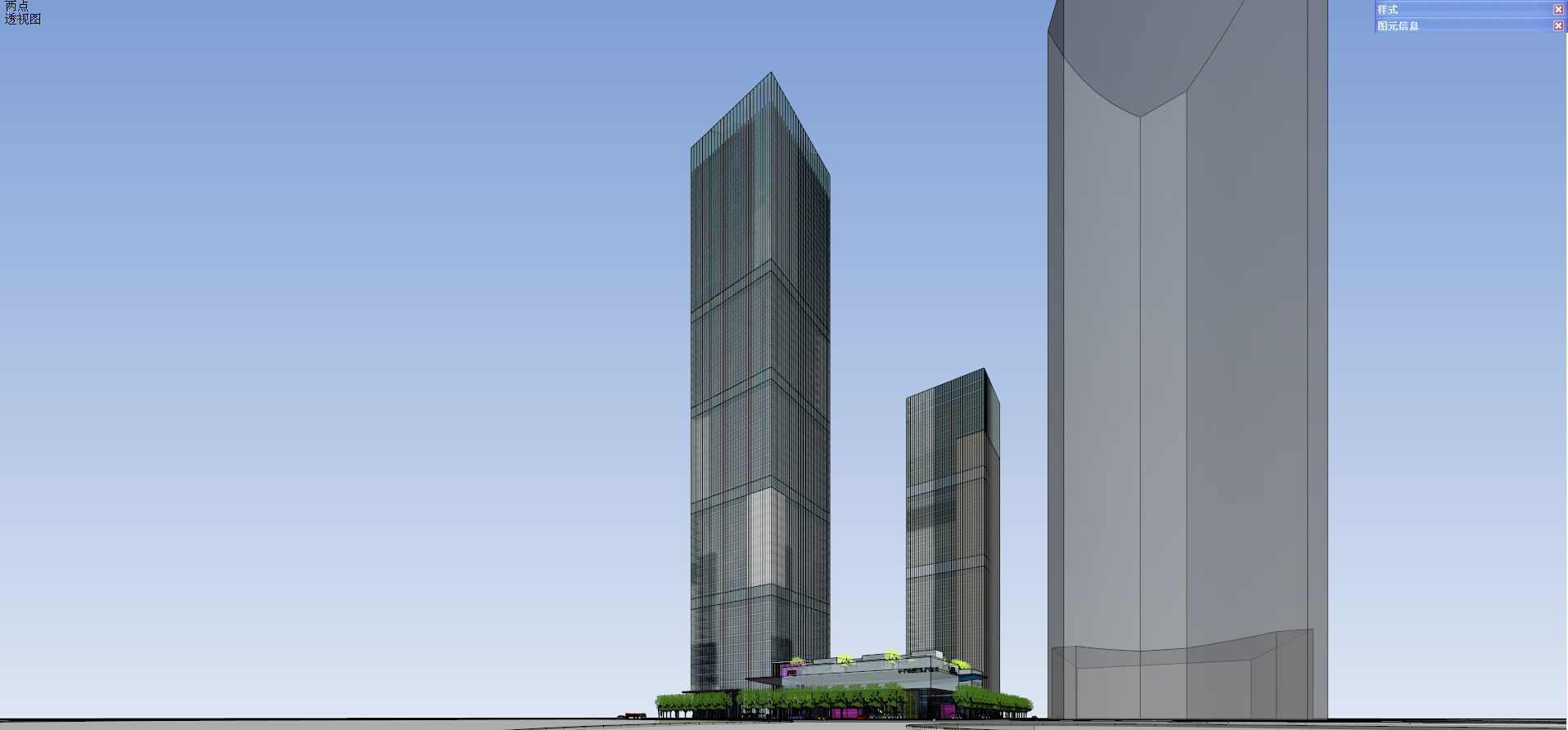 SU Model of Modern Super High rise Office Building Complex 3D model ...