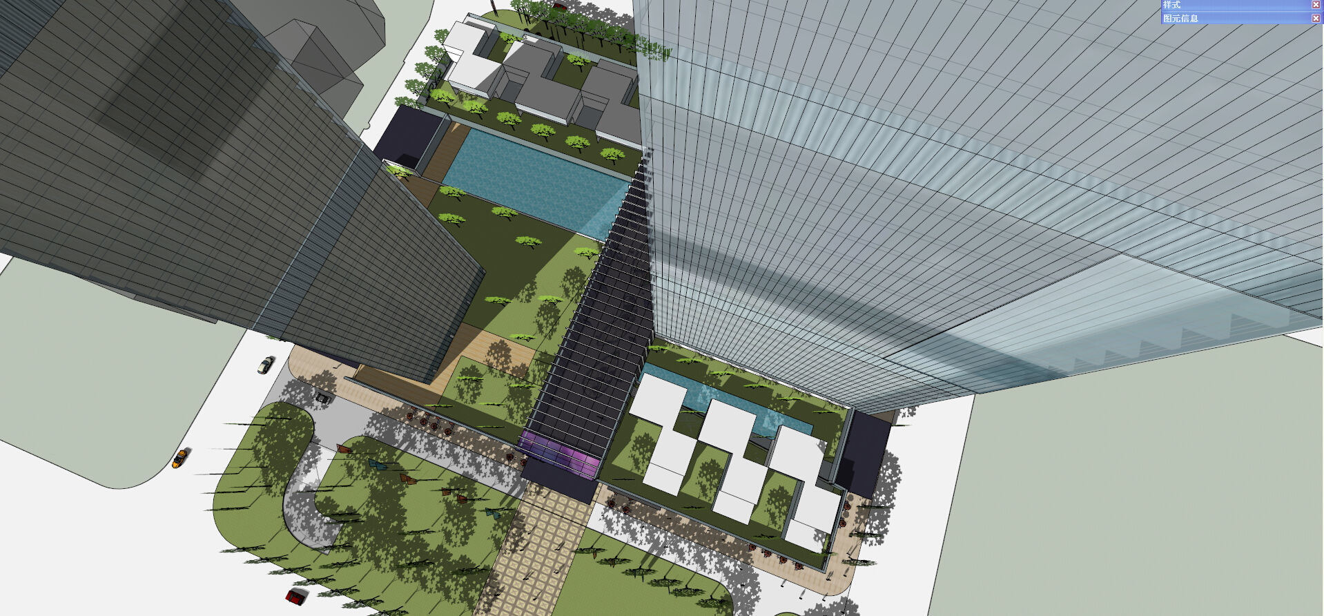 SU Model of Modern Super High rise Office Building Complex 3D model ...