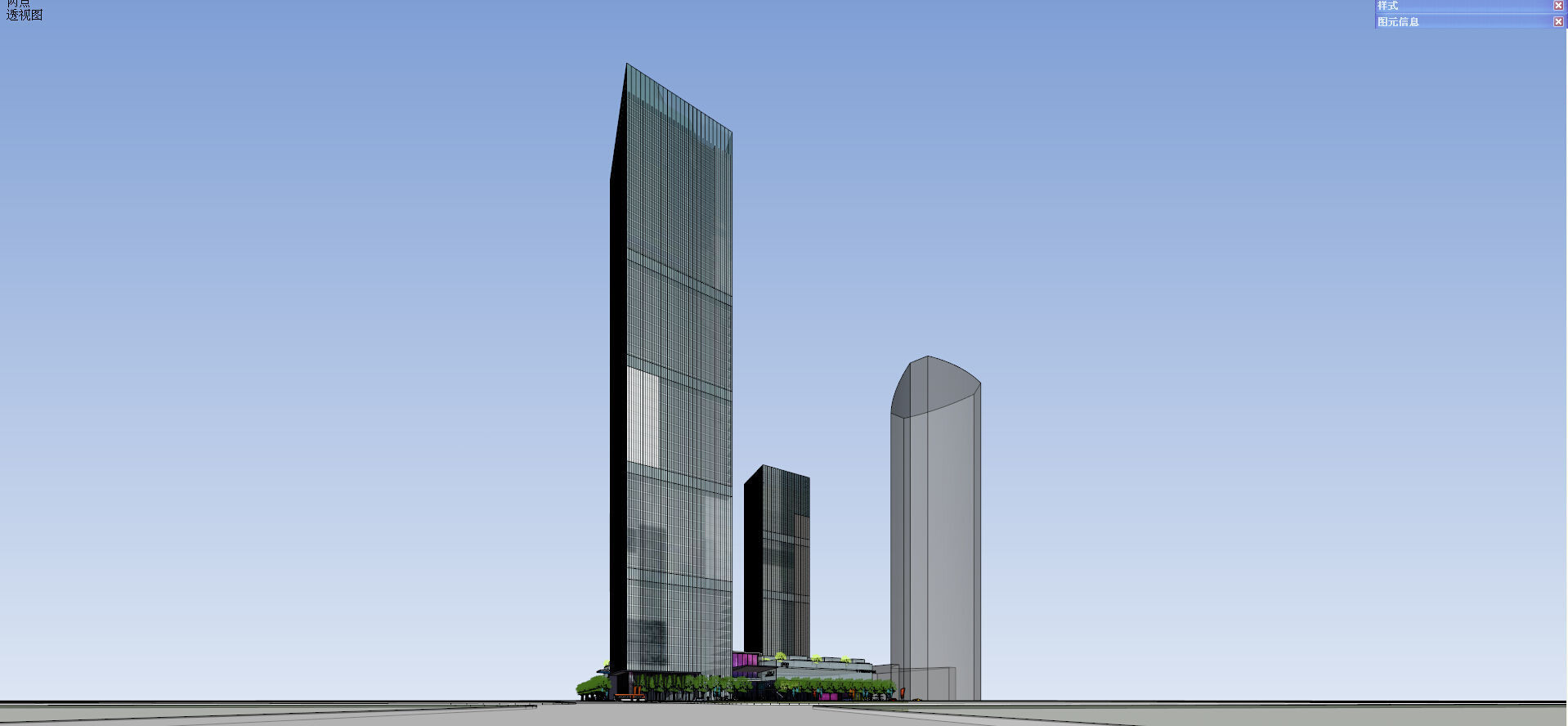 SU Model of Modern Super High rise Office Building Complex 3D model ...