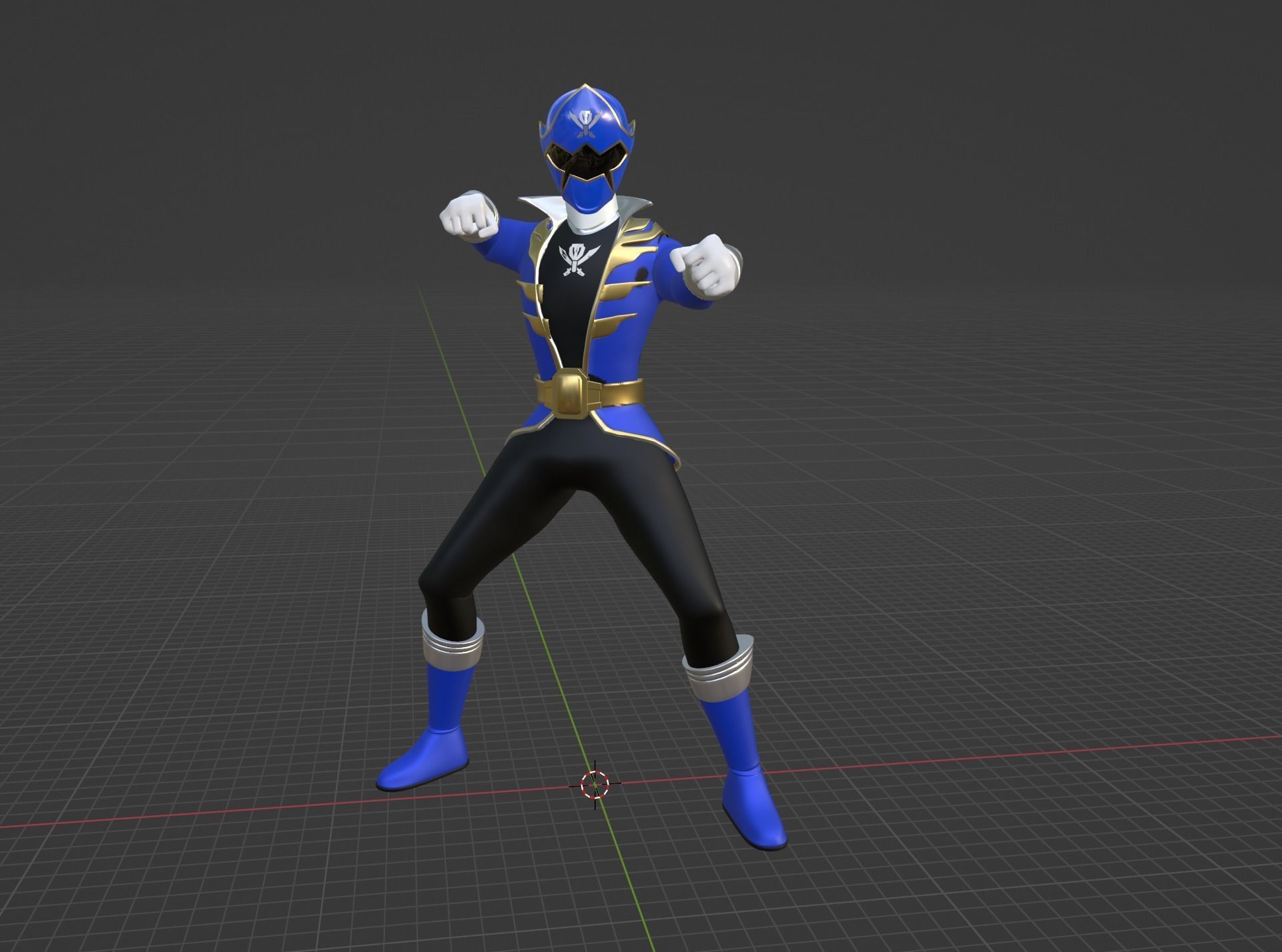 Blue Pirate Ranger - Power Rangers Pirates 3D model rigged | CGTrader