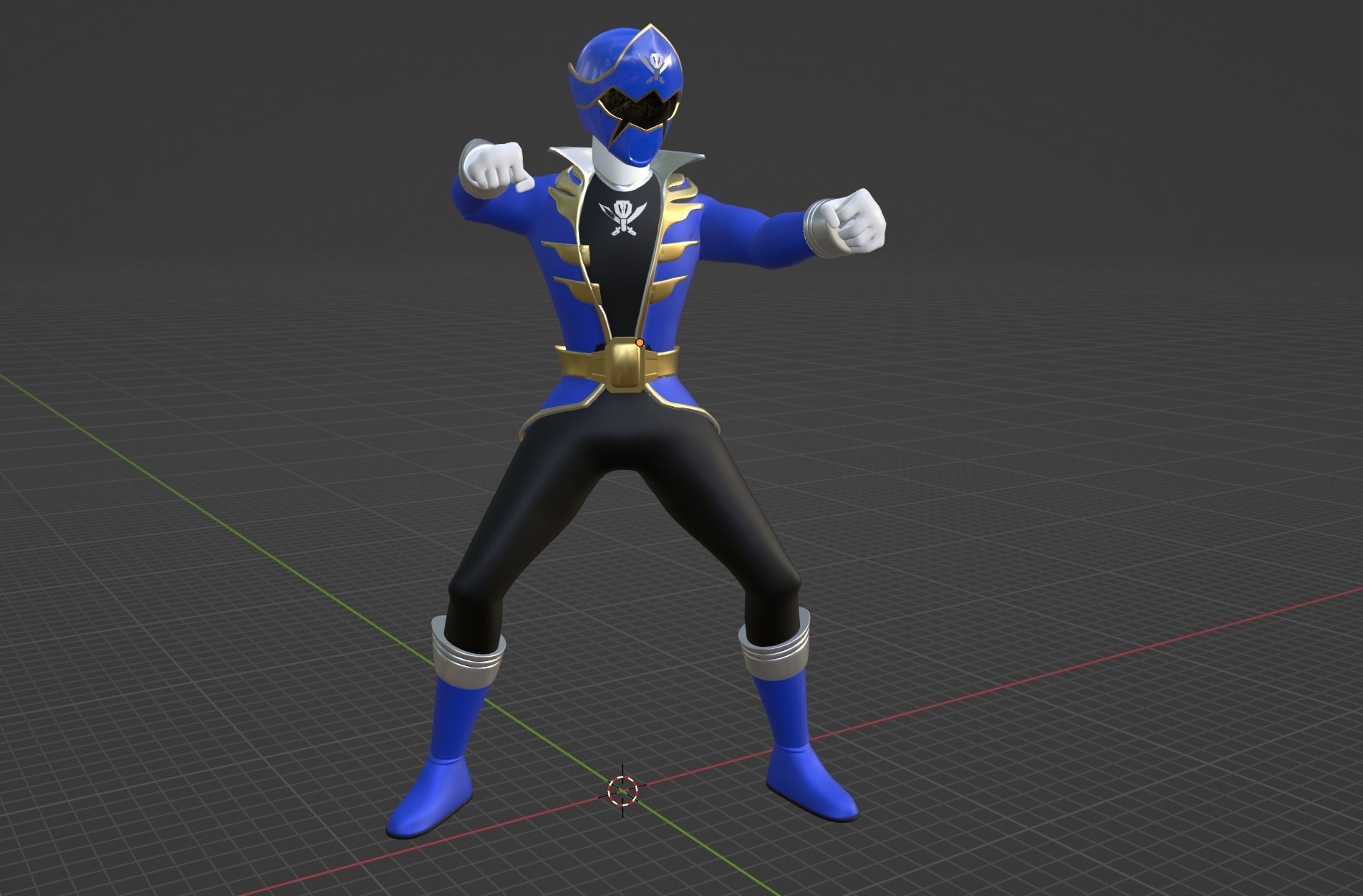 Blue Pirate Ranger - Power Rangers Pirates 3D model rigged | CGTrader