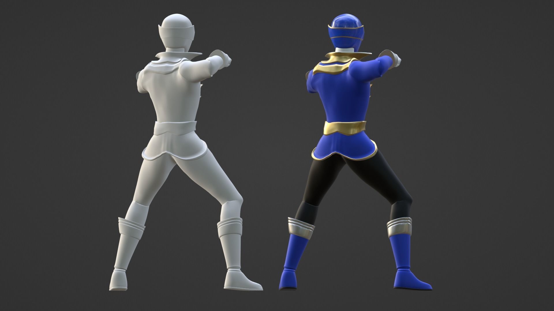 Blue Pirate Ranger - Power Rangers Pirates 3D model rigged | CGTrader