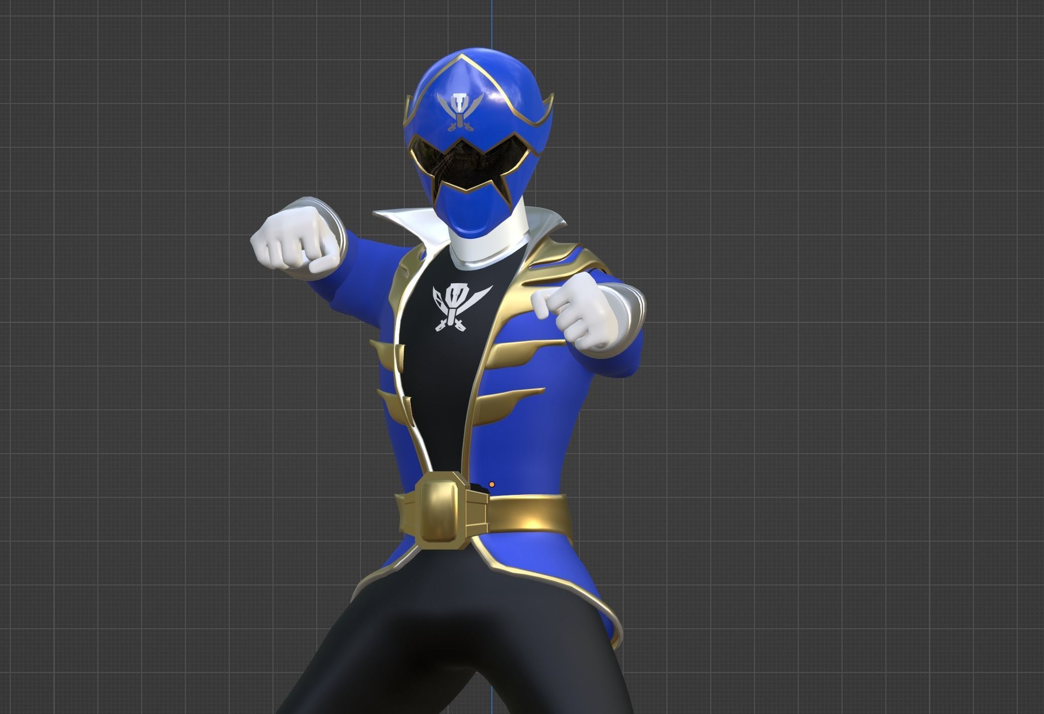 Blue Pirate Ranger - Power Rangers Pirates 3D model rigged | CGTrader