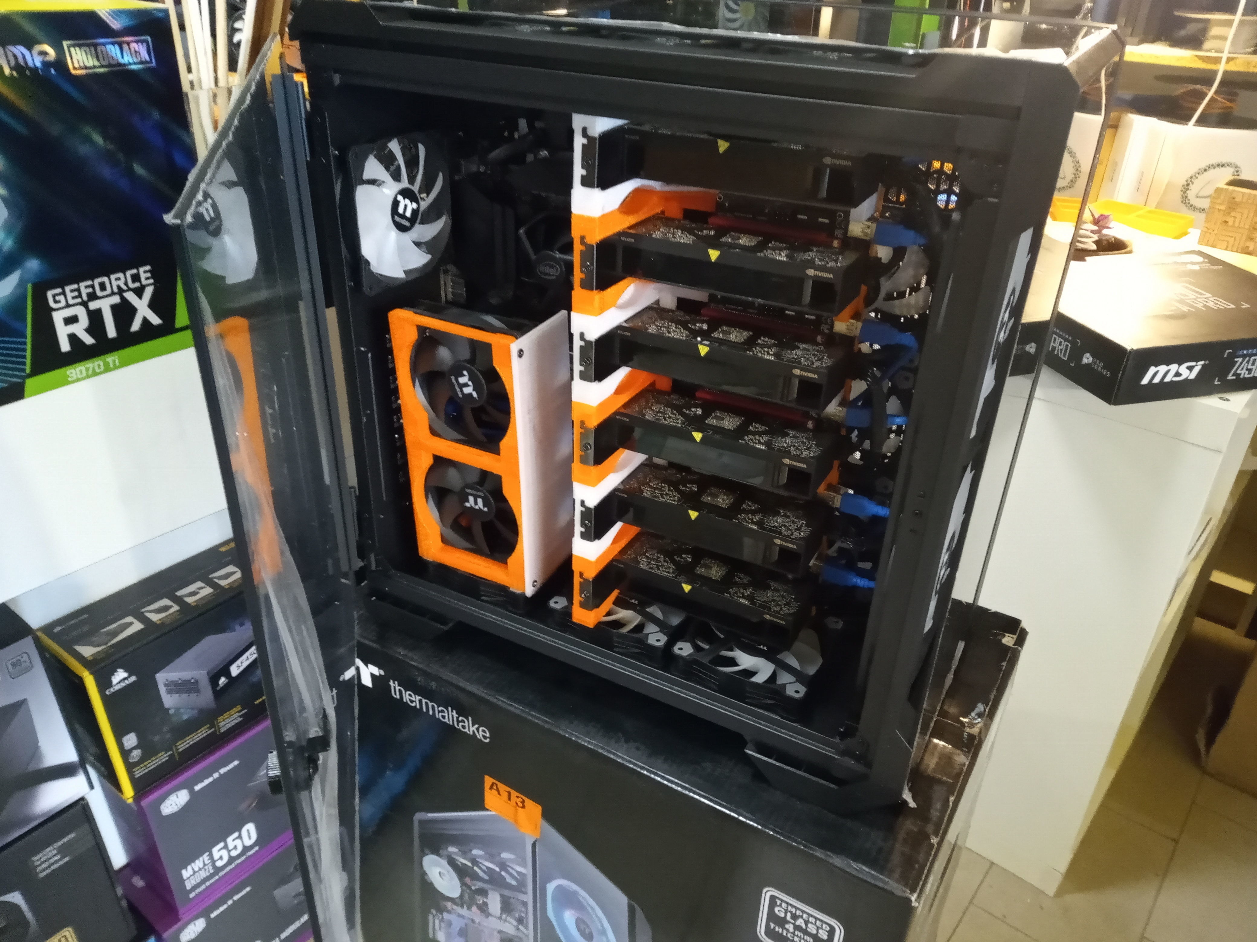 MODULAR GPU HOLDER WITH VENTURI EFFECT AND FAN SUPPORT 3D model 3D ...